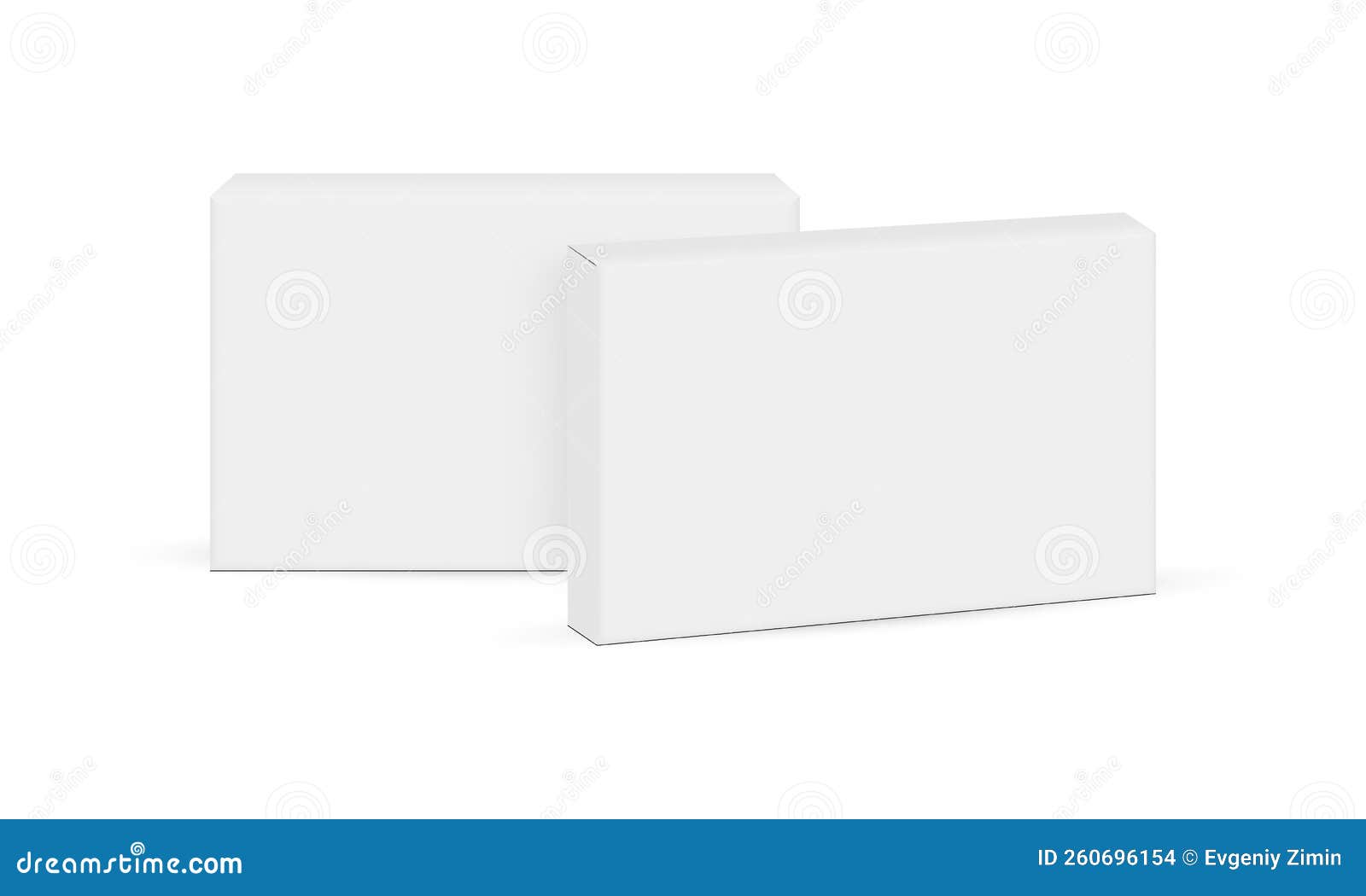 Two Rectangular Packaging Boxes Mockups, Isolated on White Background Stock Vector ...
