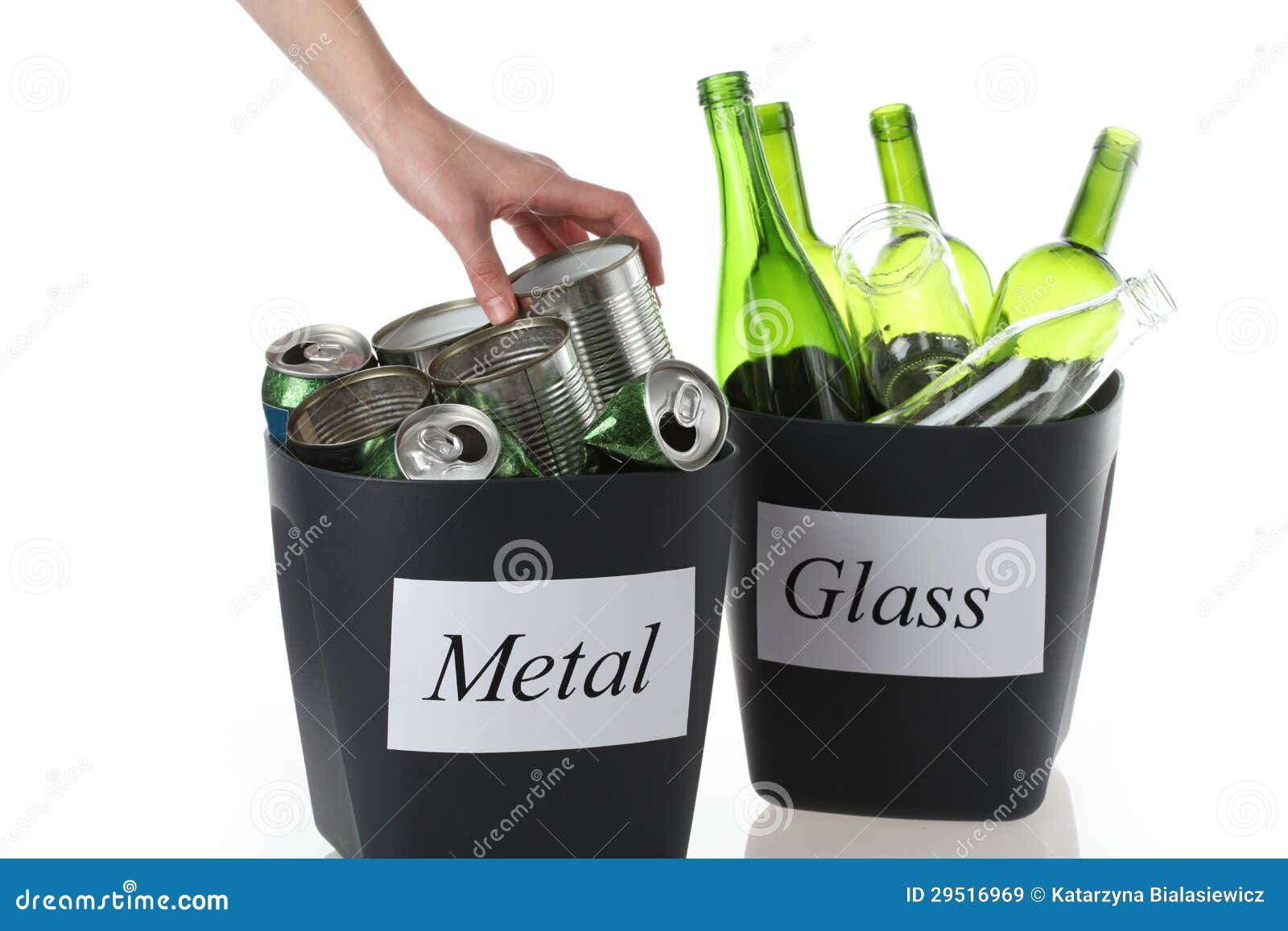 Two recycling bins stock image. Image of dustbin, damaged - 29516969