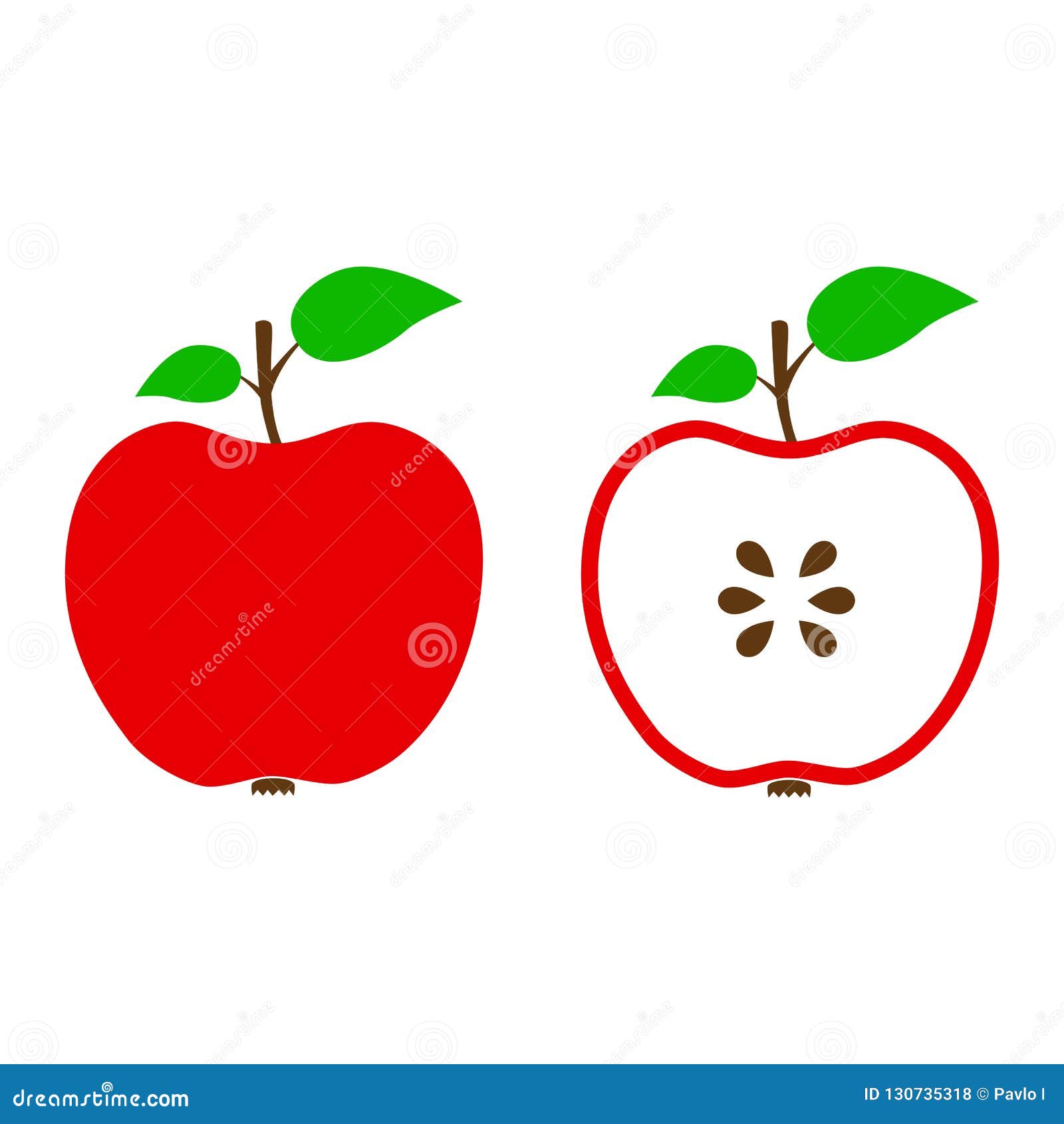 Two Red Apple Icons - Vector Stock Vector - Illustration of isolated ...