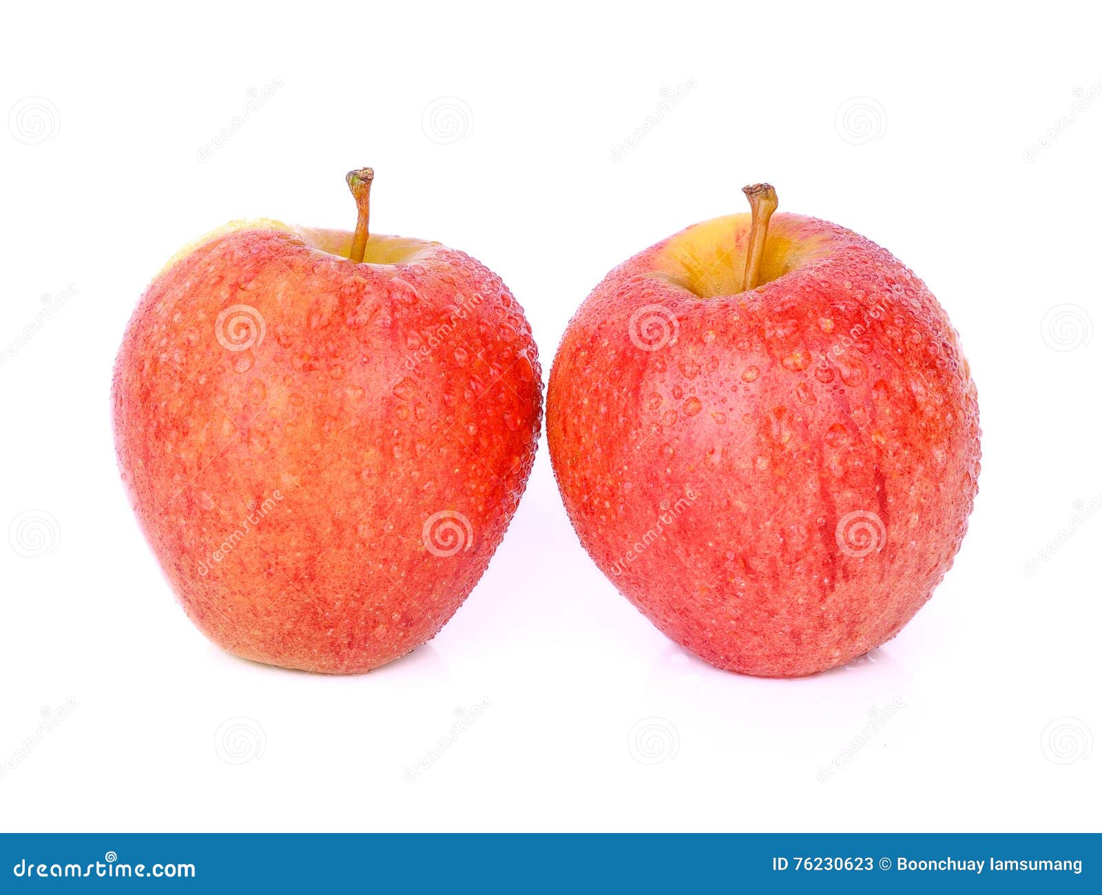 Two Red Apple(sonya) With Drop Of Water Isolate On White Royalty-Free ...