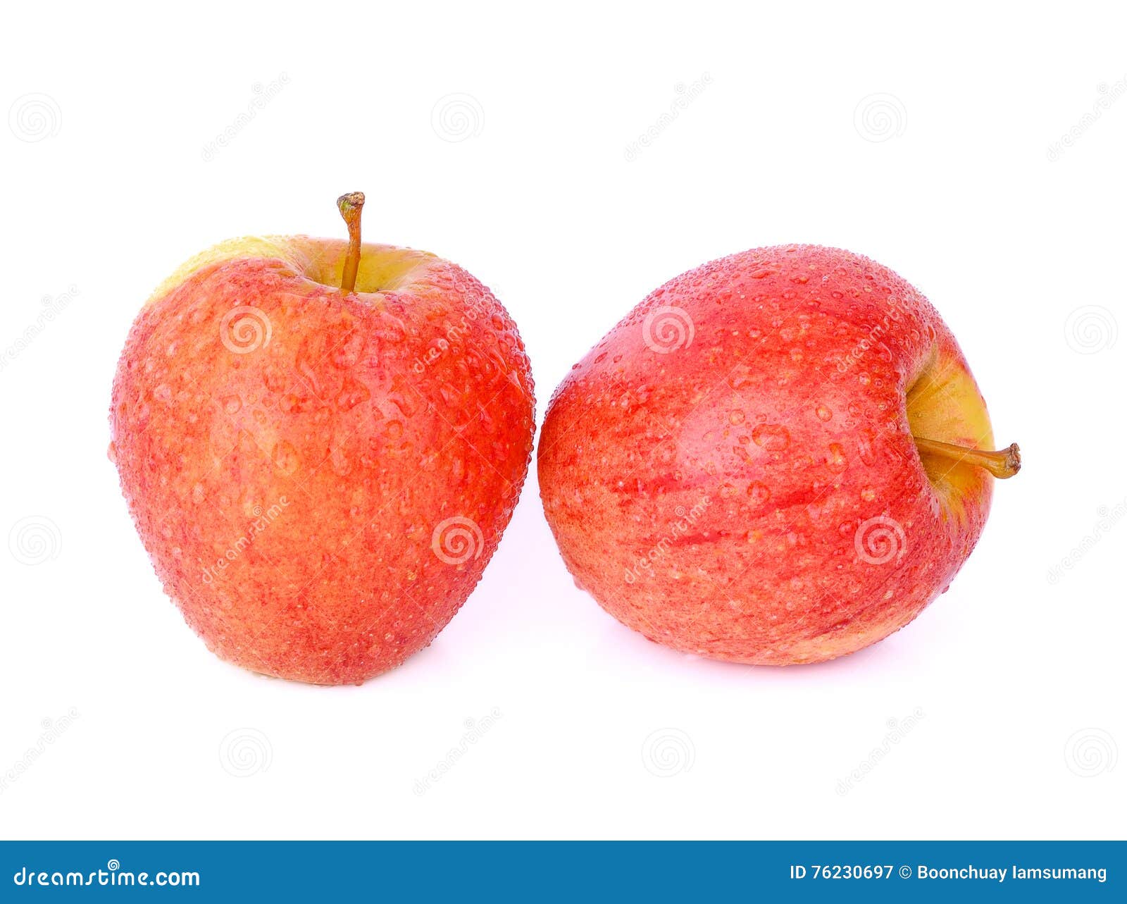 Two Red Apple(sonya) With Drop Of Water Isolate On White Royalty-Free ...