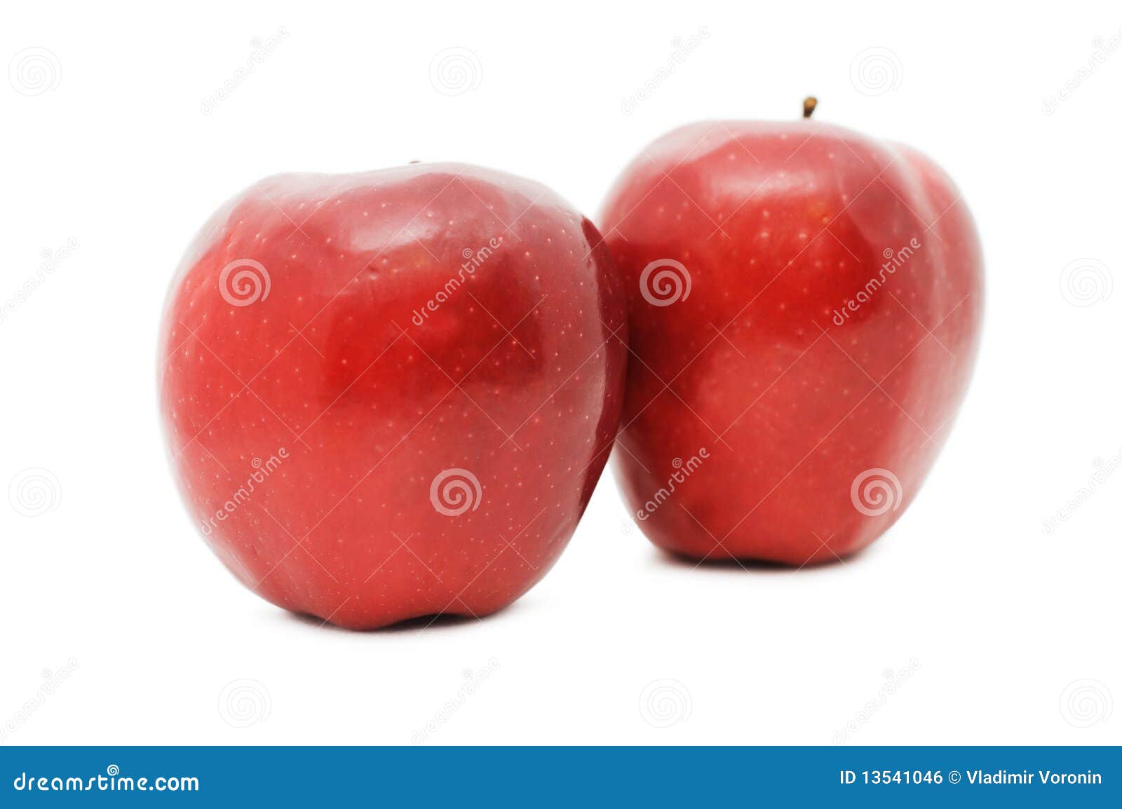 Two Red Apples Isolated on White Background Stock Photo - Image of drop ...