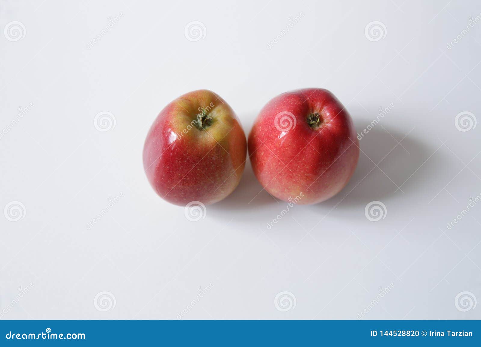 Two Red Apples Isolated on White Background Stock Photo - Image of food ...
