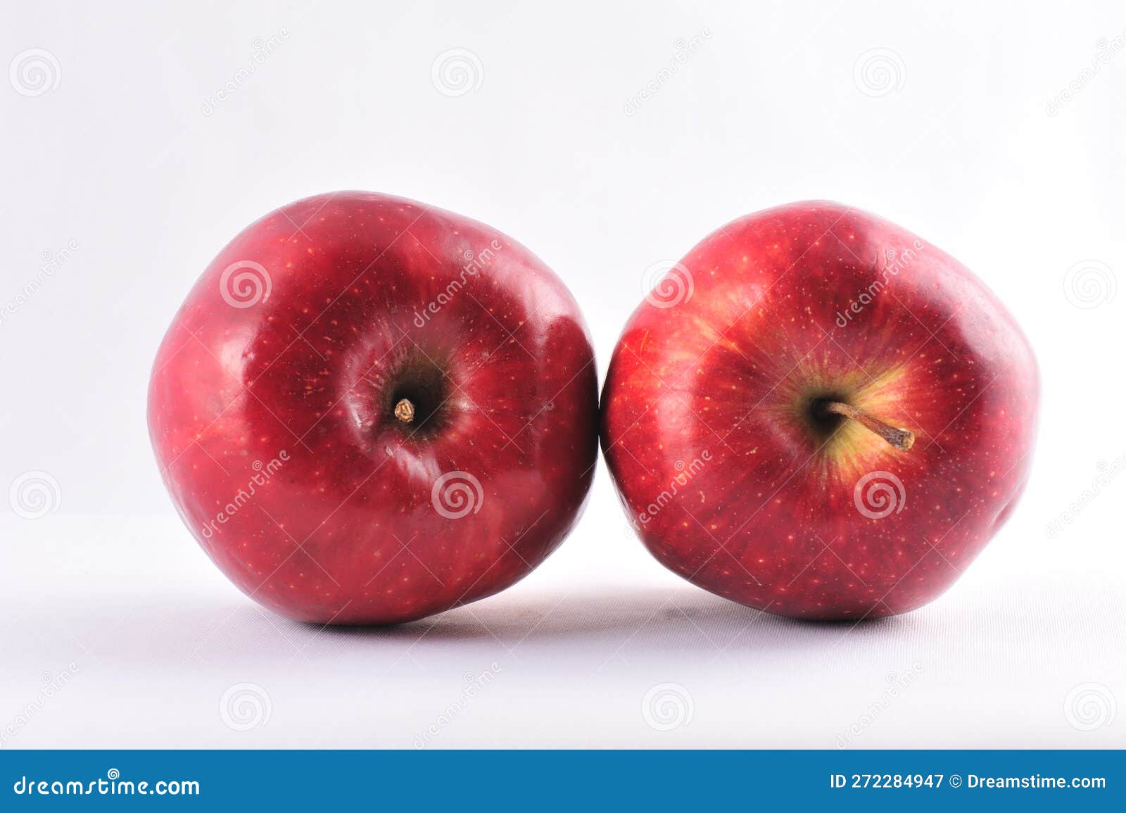 Two Red Apples Isolated on White. Top View Stock Image - Image of ...