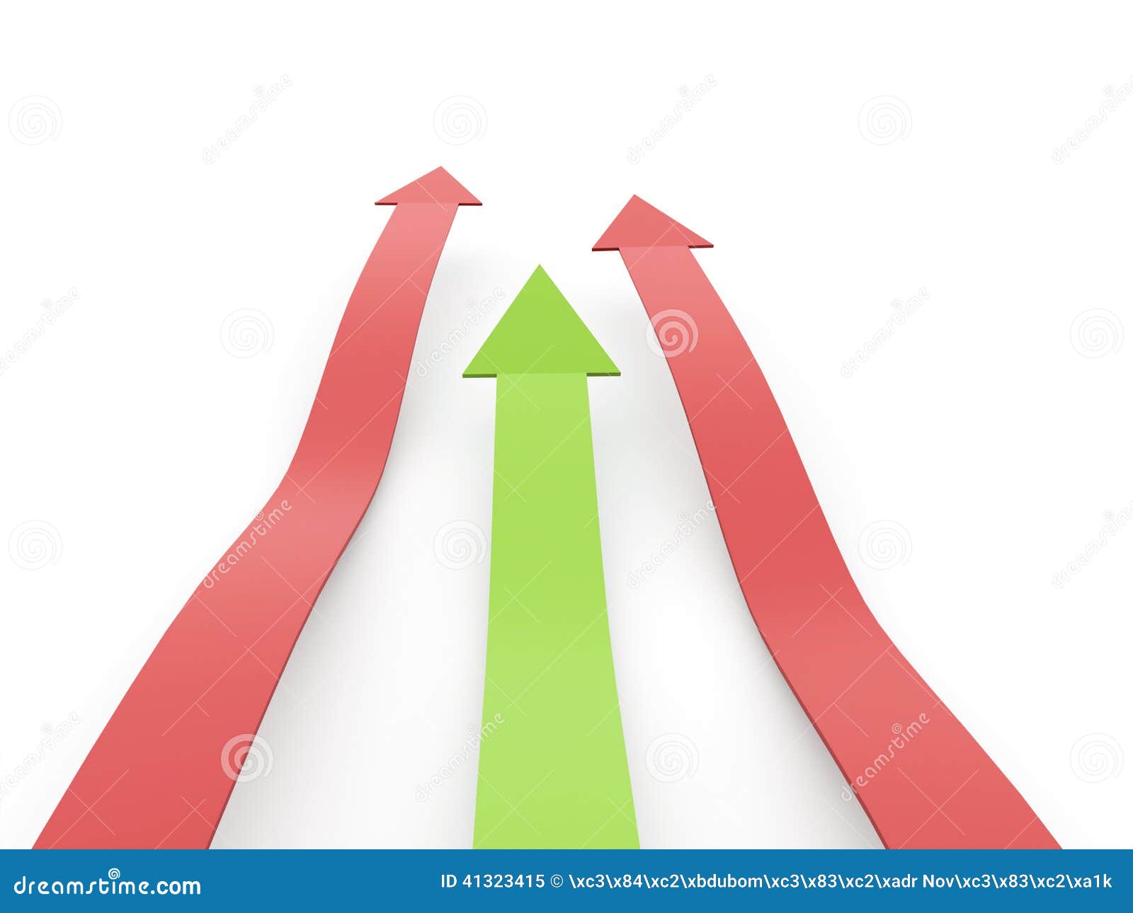 Two Red Arrows One is Green, Concept Stock Illustration - Illustration ...