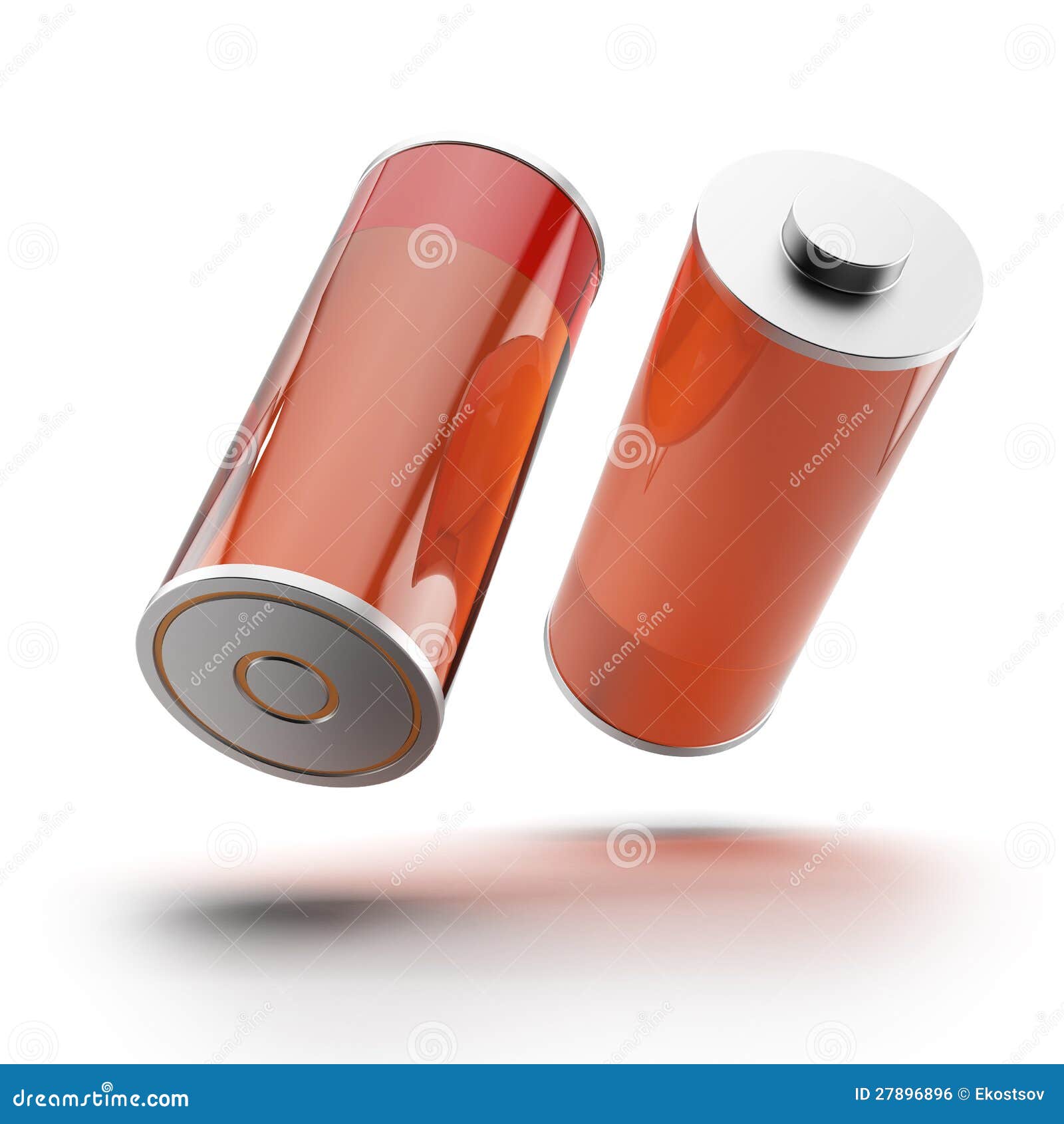 Two red batteries stock illustration. Illustration of metal - 27896896