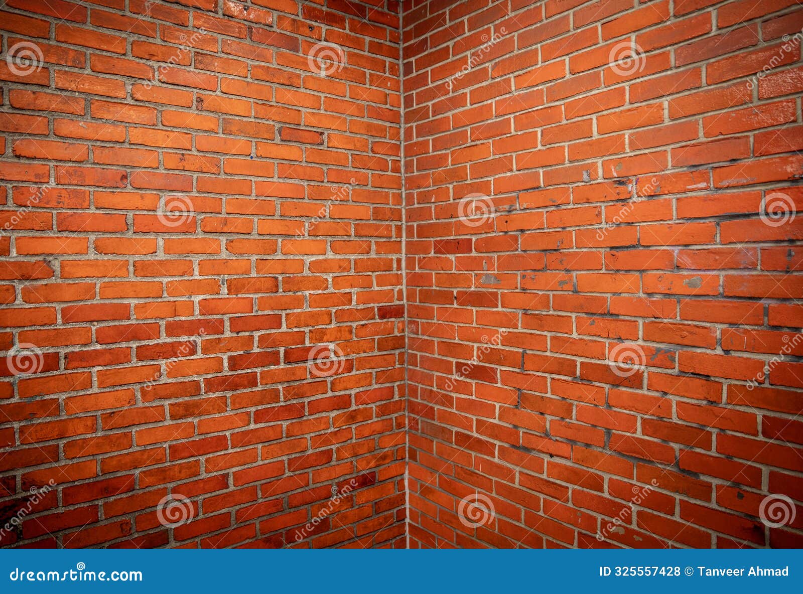 Two Red Bricks Walls Meeting in Center. Interior Wall Concept Stock ...