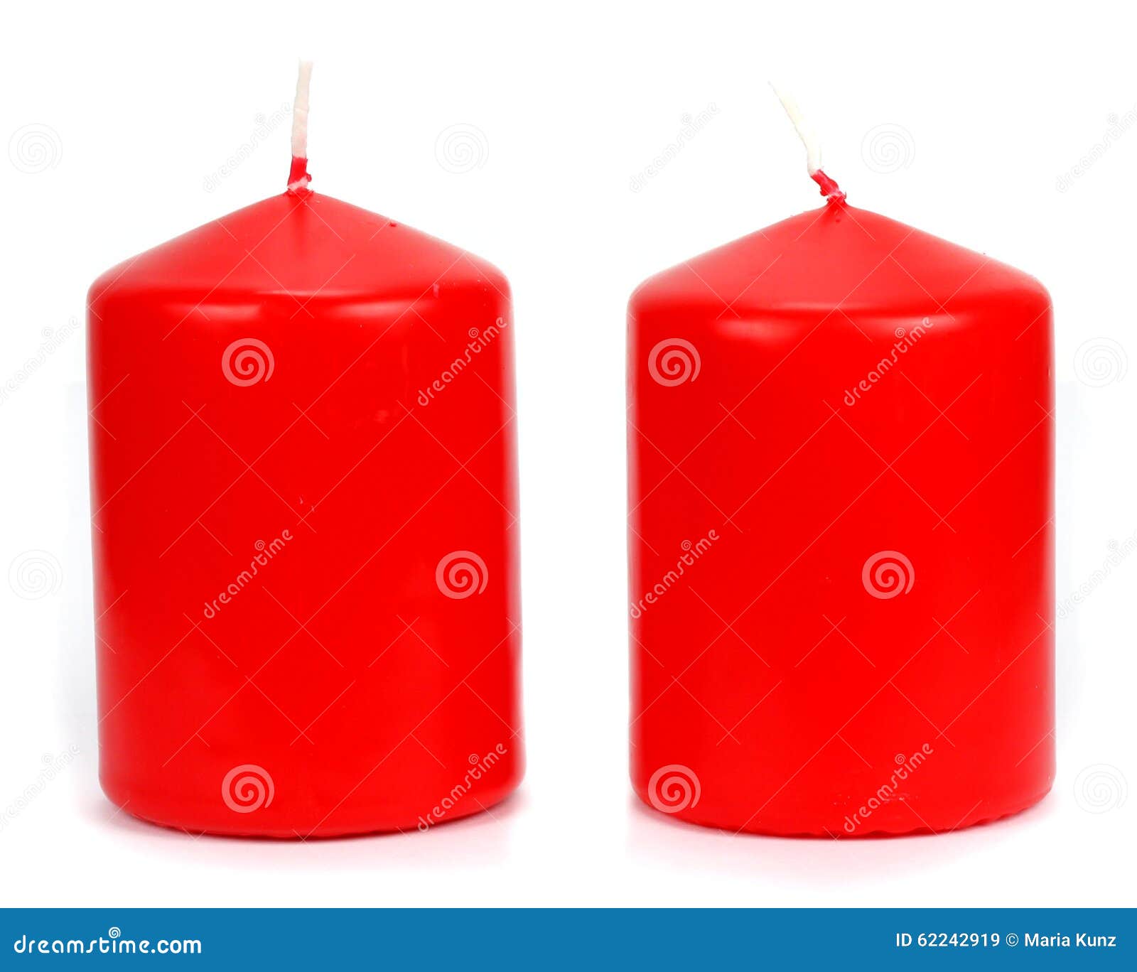 Two Red Candle Wax on a White Background Stock Image - Image of stocky ...