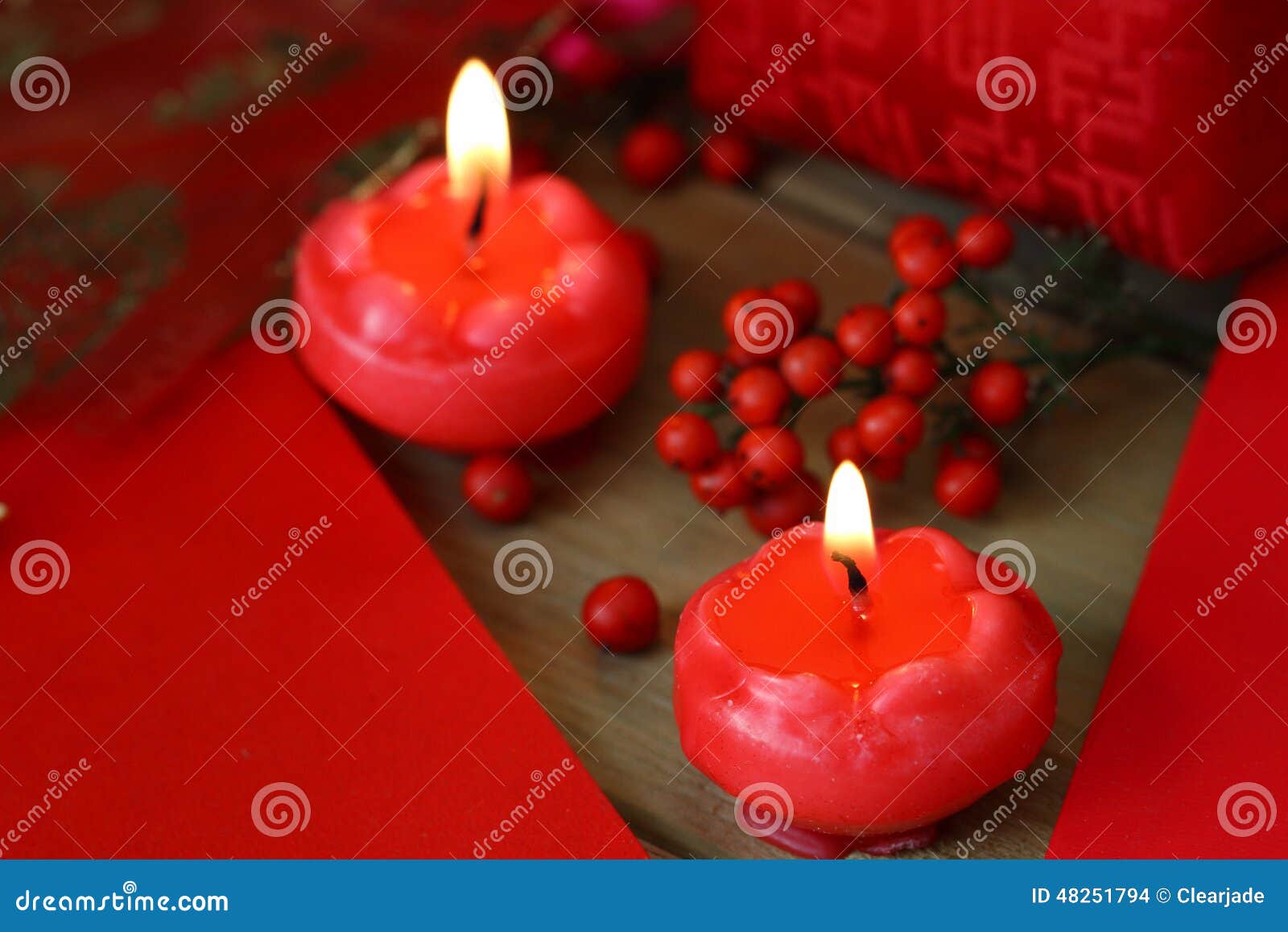 Two red candles burning stock photo. Image of greeting - 48251794