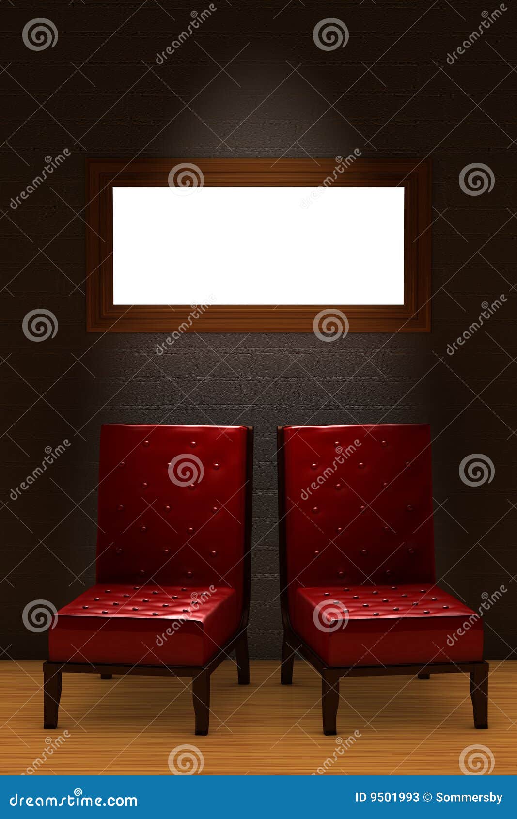Two Red Chairs with Empty Frame Stock Illustration - Illustration of ...