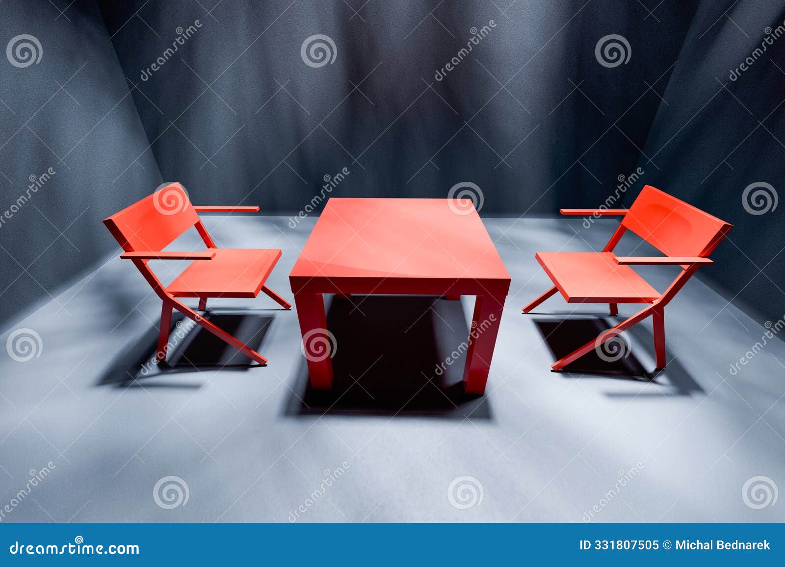 Interrogation Room In Police Station, Interior Cartoon Vector ...