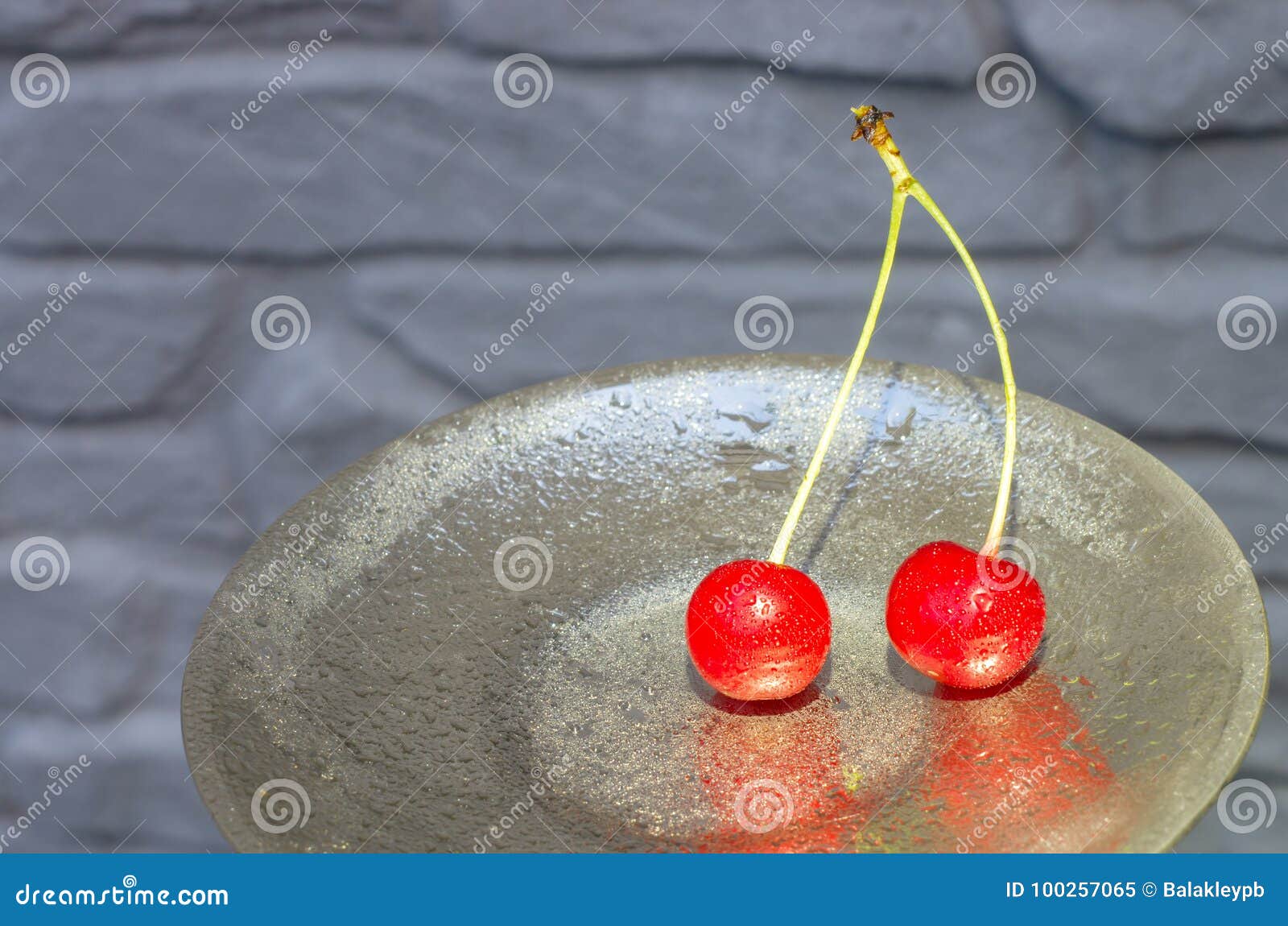 Two Red Cherries with Cuttings Stock Image - Image of juice, delicious ...