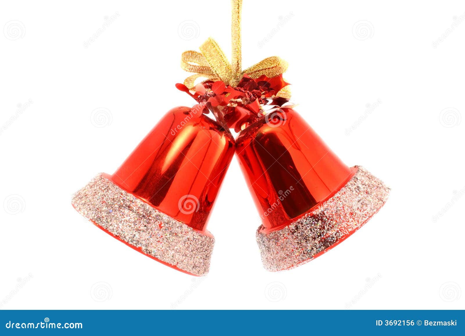 Two red christmas bells stock photo. Image of holiday - 3692156