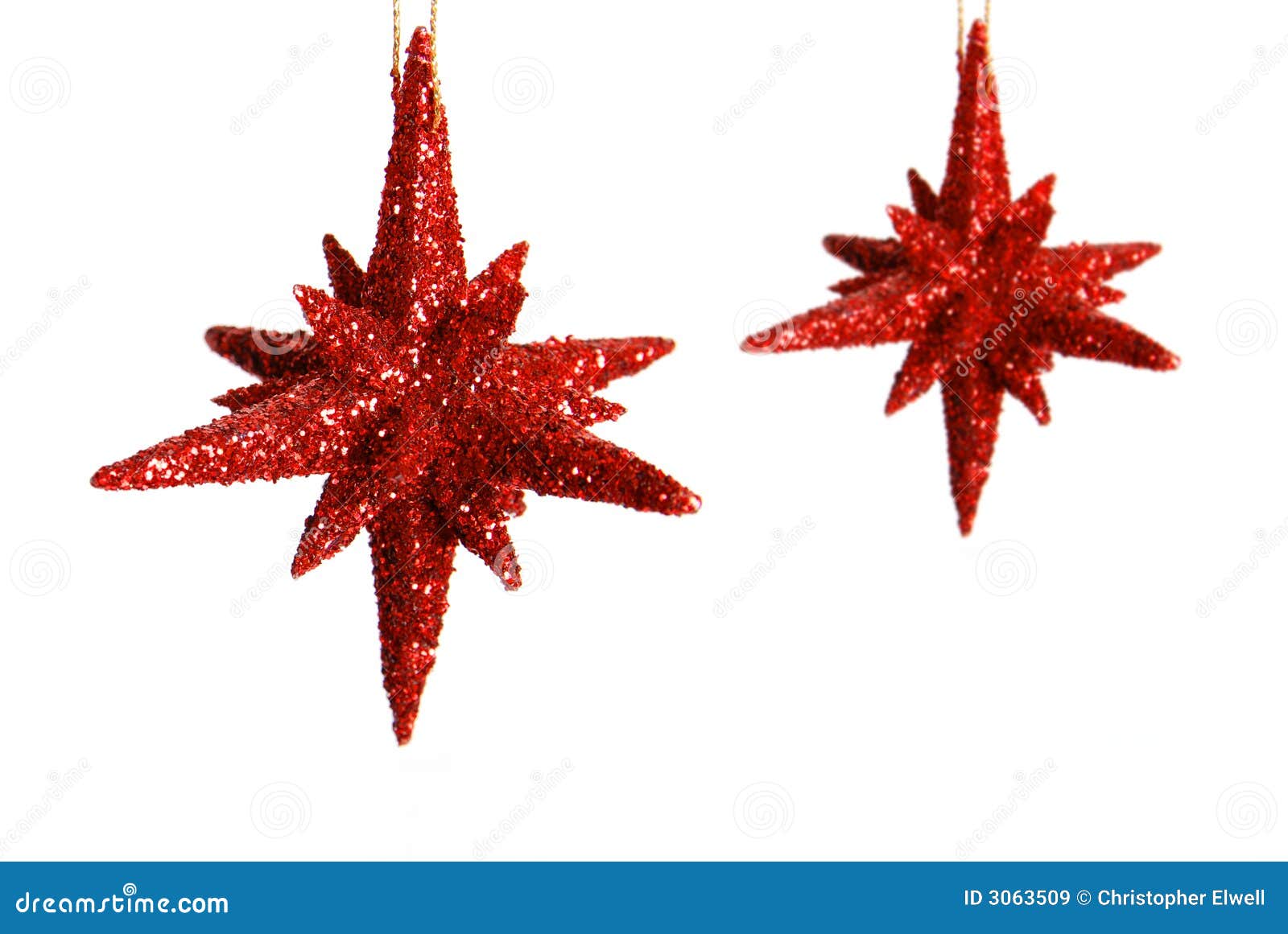 Two red Christmas stars stock image. Image of holidays - 3063509