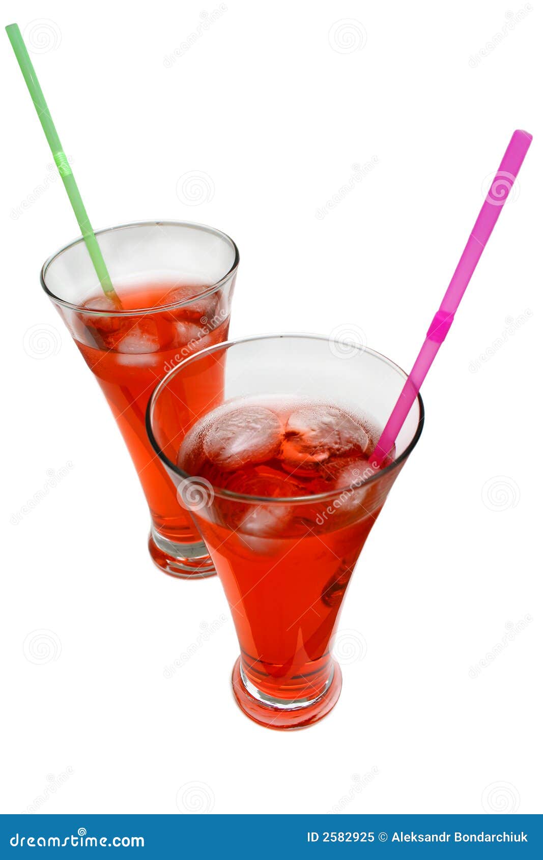 Two red cocktail drinks stock image. Image of straws, beverage - 2582925