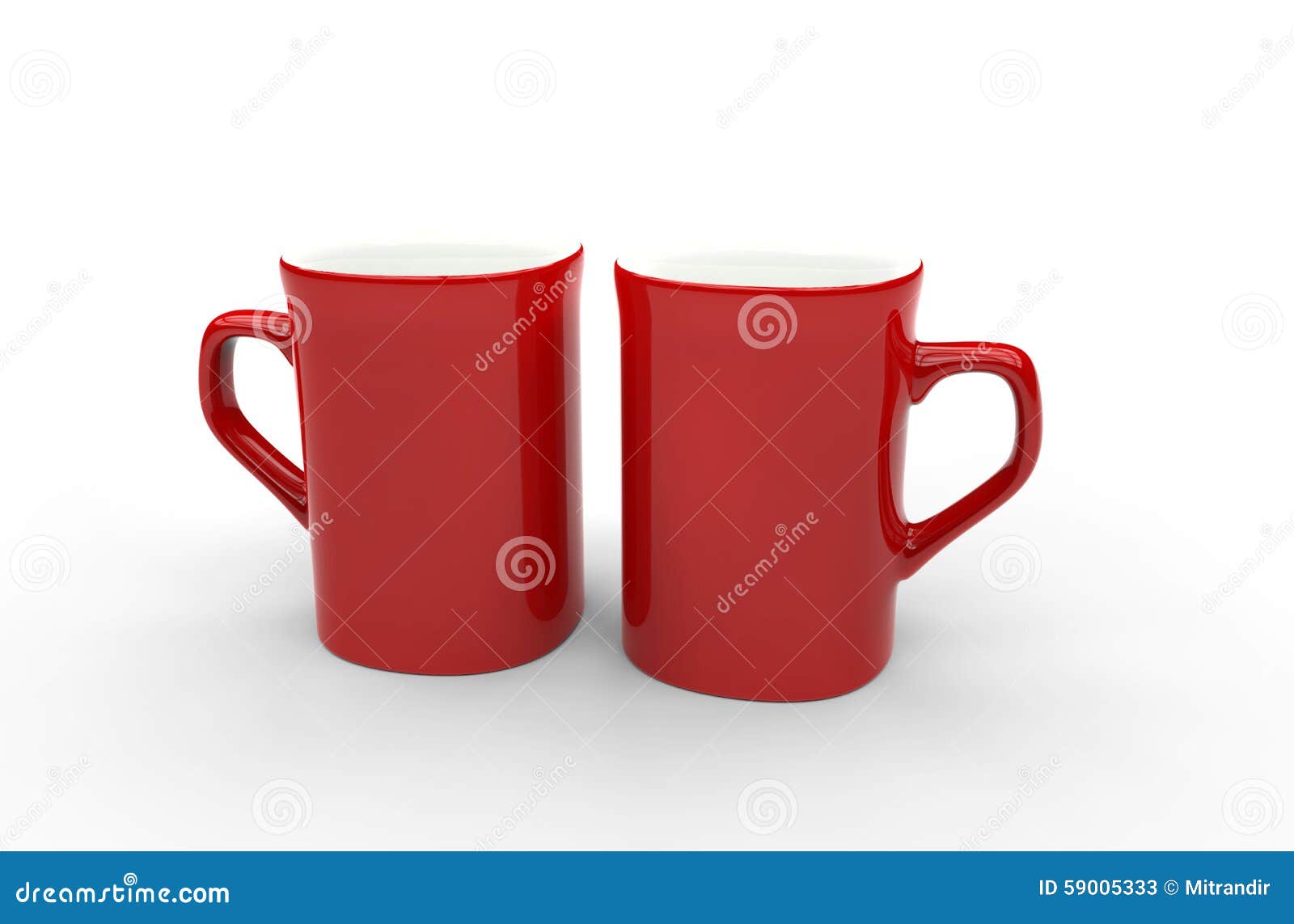 Two Red Coffee Mugs stock illustration. Illustration of dishware - 59005333
