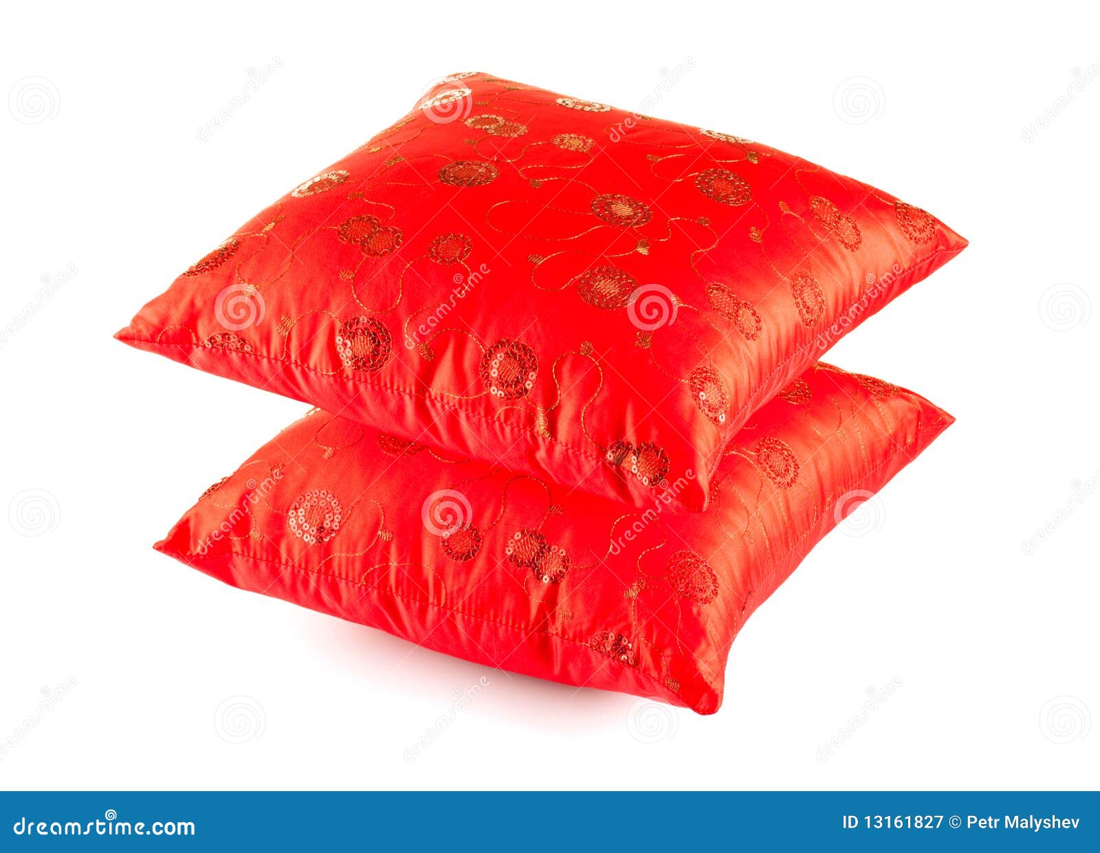 Two red decorative pillows stock image. Image of home - 13161827
