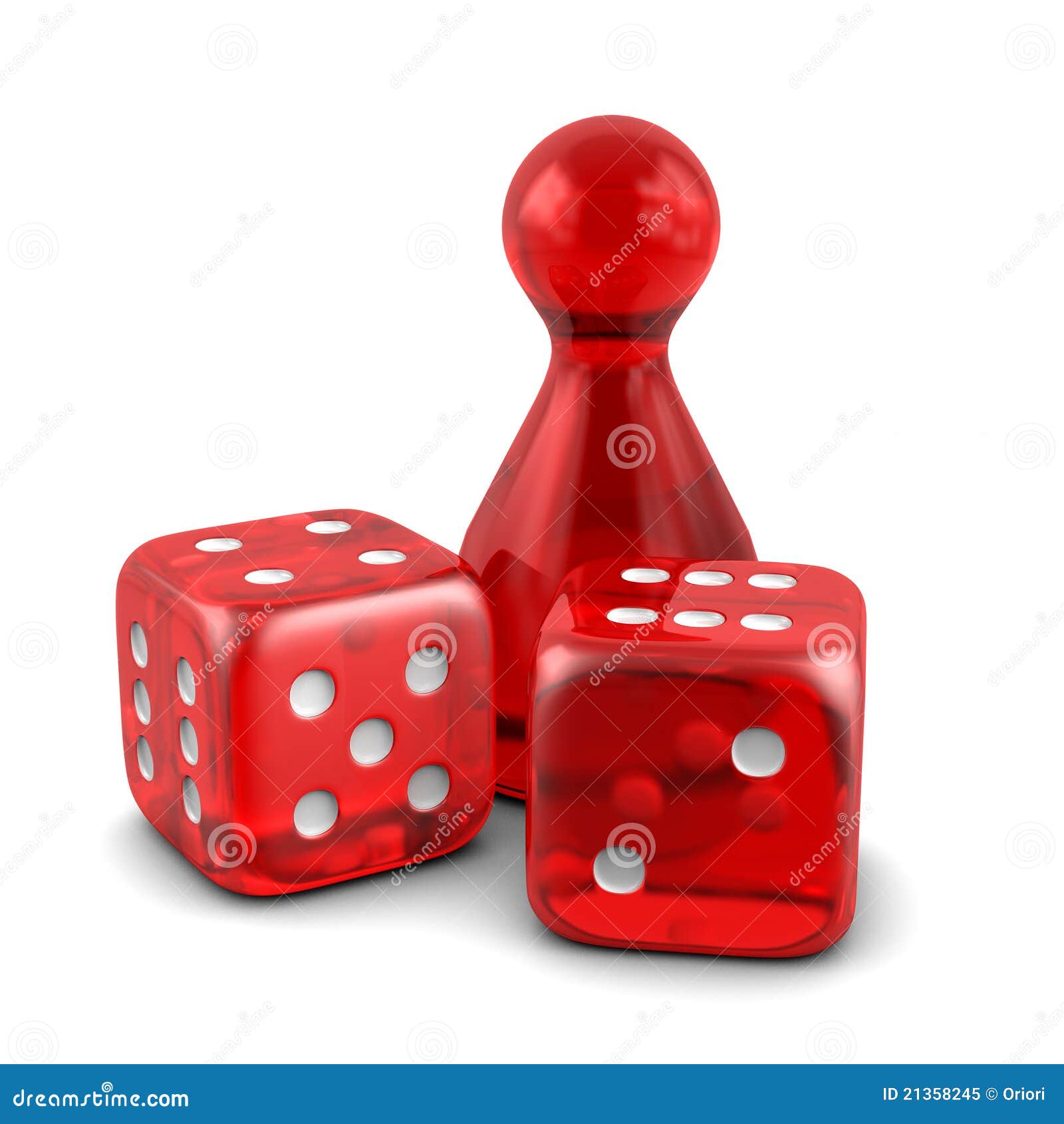 Two Red Dice with Game Figure Stock Illustration - Illustration of ...