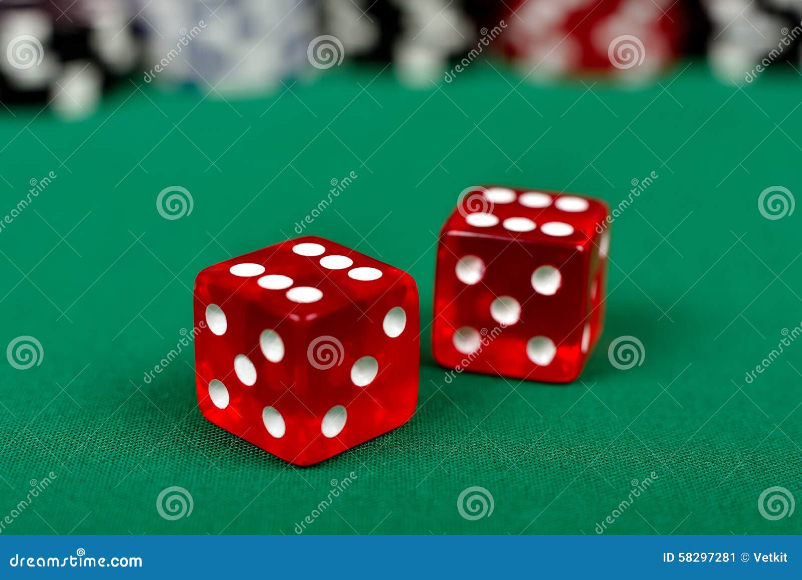 Two red dice stock image. Image of poker, gambling, opportunity - 58297281