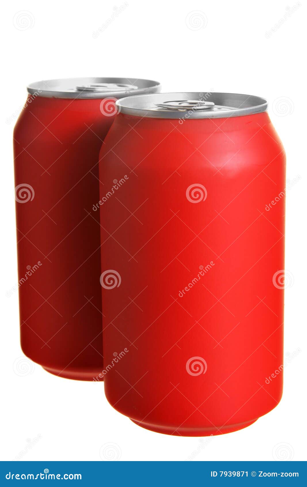 Two red drink cans stock image. Image of drink, aluminium - 7939871