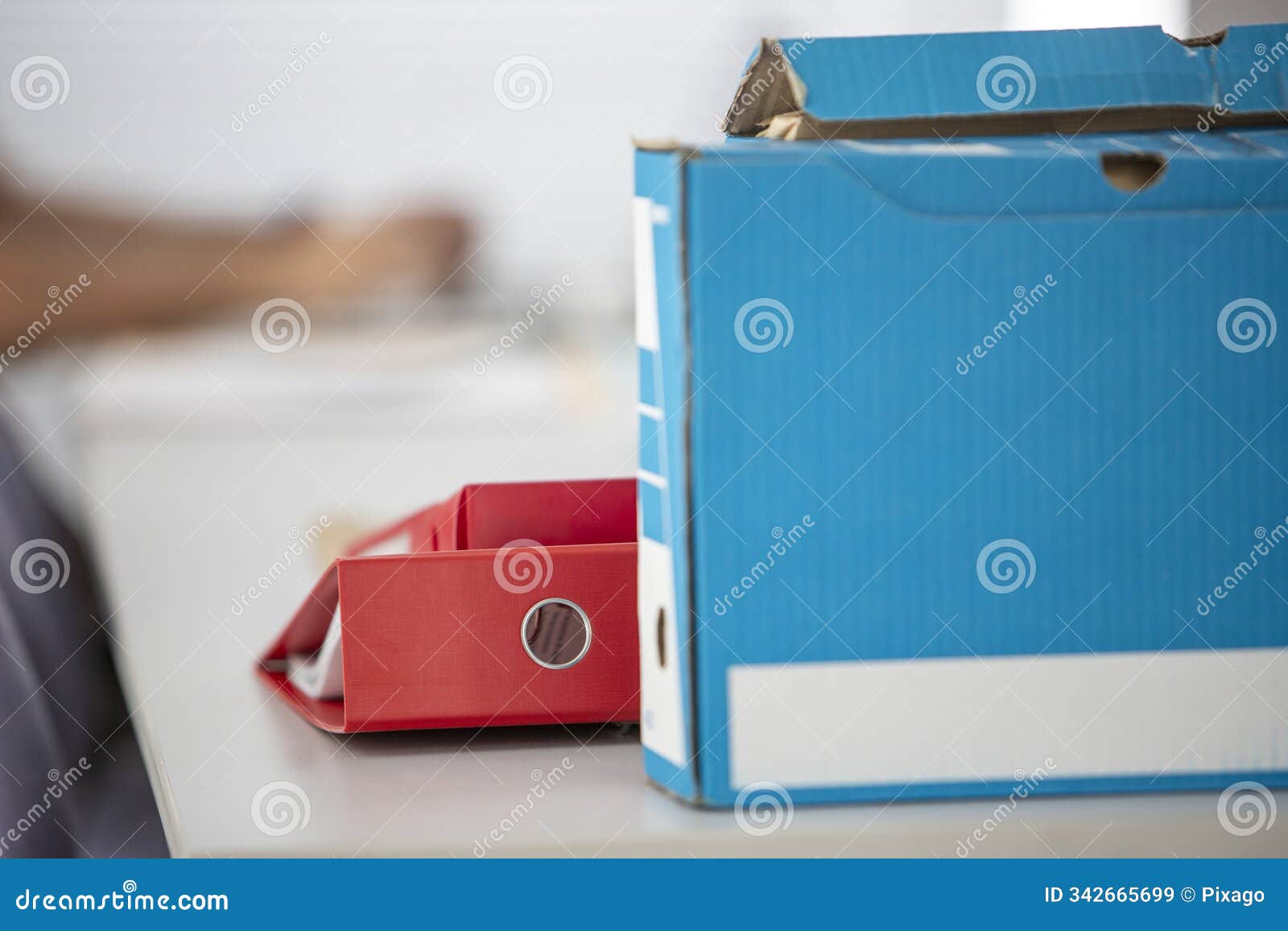 Two Red Filing Cabinets Sit on a Desk Stock Image - Image of filing ...