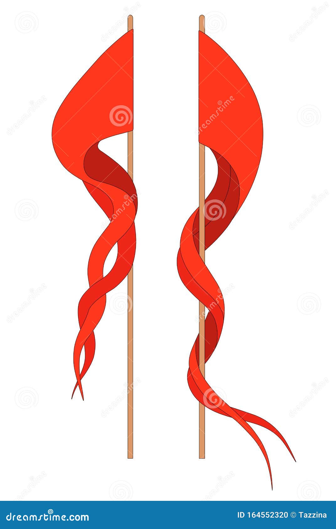 Two Red Flags on White Background Stock Vector - Illustration of badge ...
