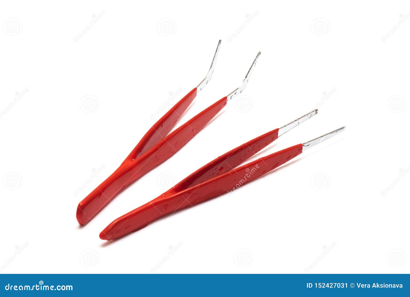 Two Red Forceps, Isolate on a White Background Stock Image - Image of ...