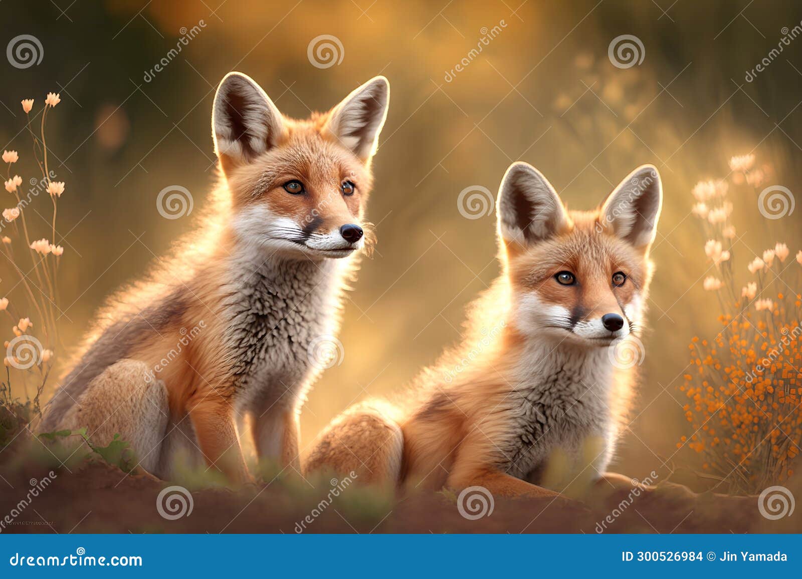Two Red Foxes Clip Art Cartoon Vector | CartoonDealer.com #166893839