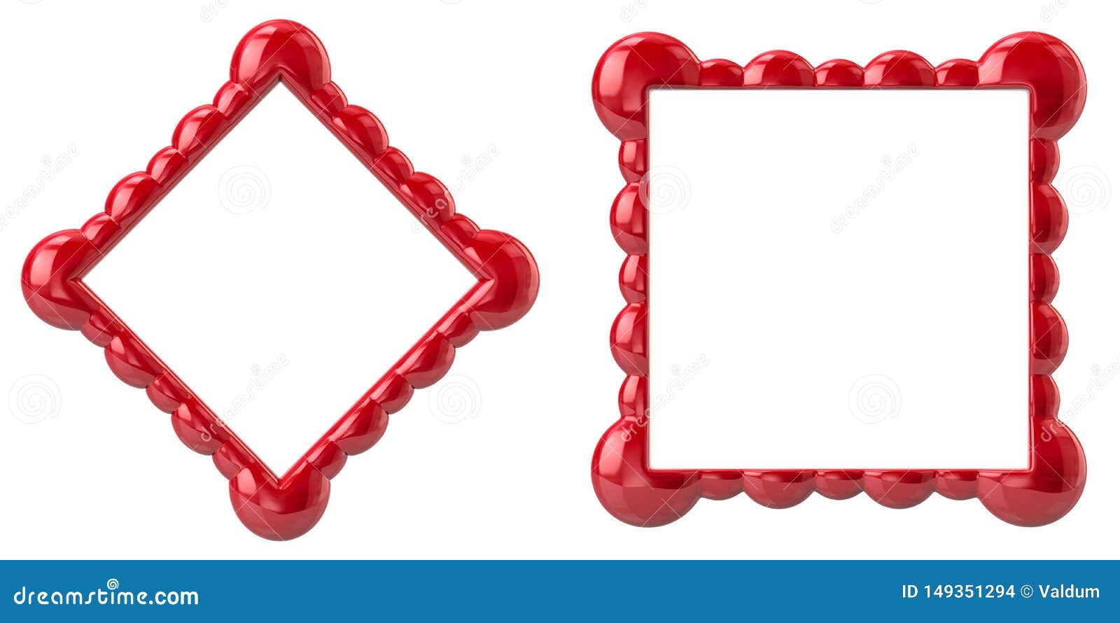 Two Red Frames for Painting 3d Illustration Stock Illustration ...