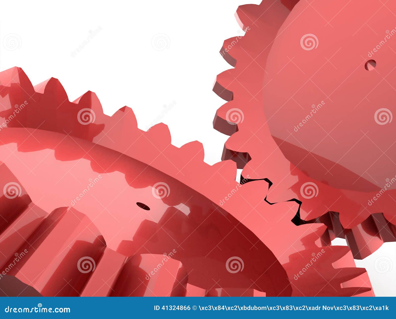 Two Red Gears Concept Isolated Stock Illustration - Illustration of ...
