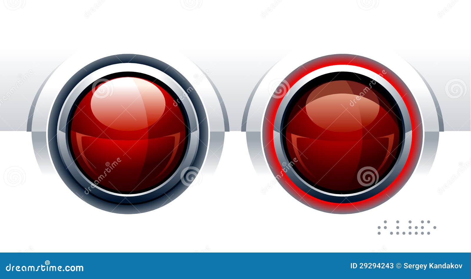Two red glossy buttons stock vector. Illustration of symbol - 29294243