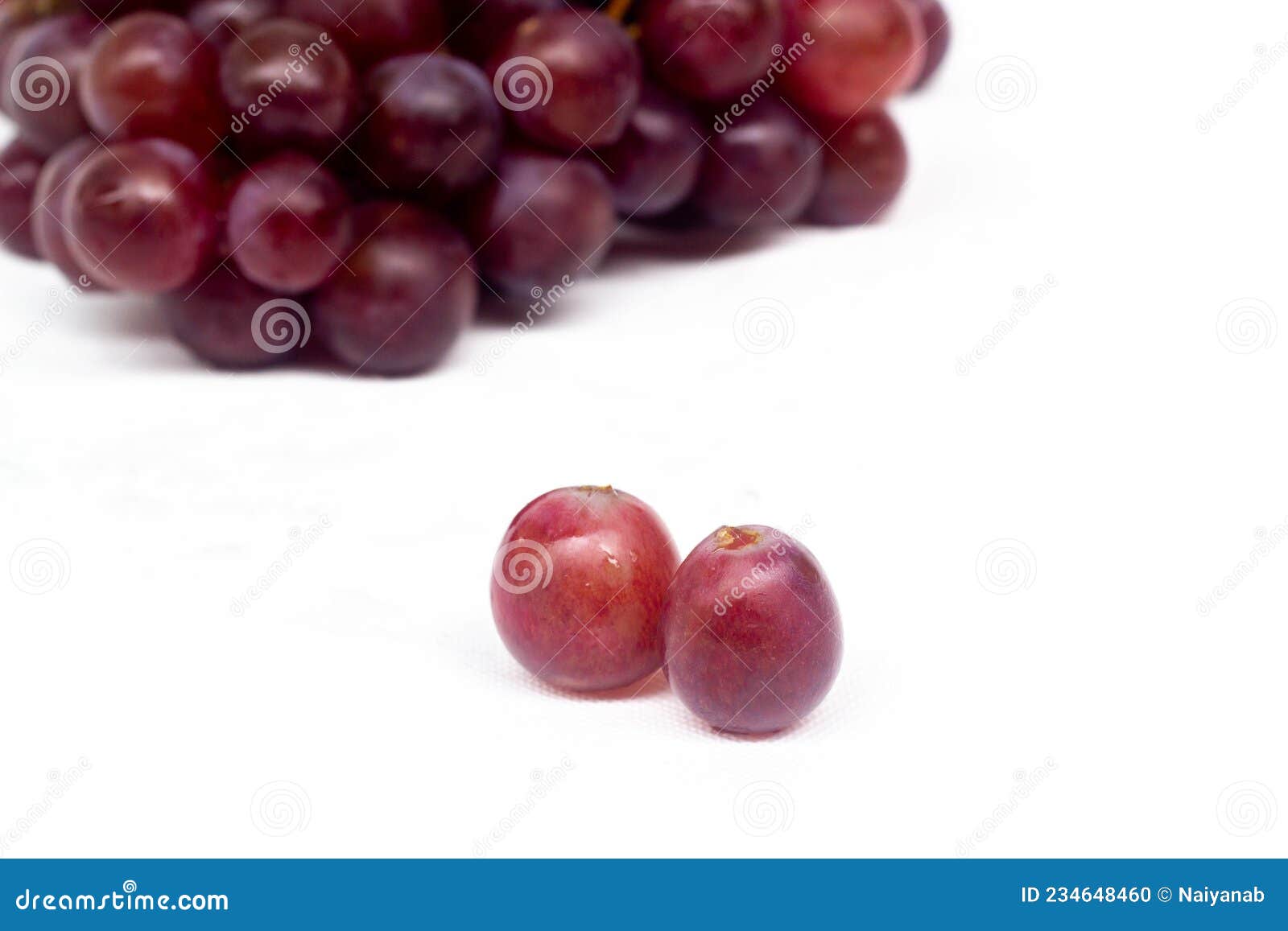 Two Red Grape with Bunch of Grapes Stock Photo - Image of grape ...