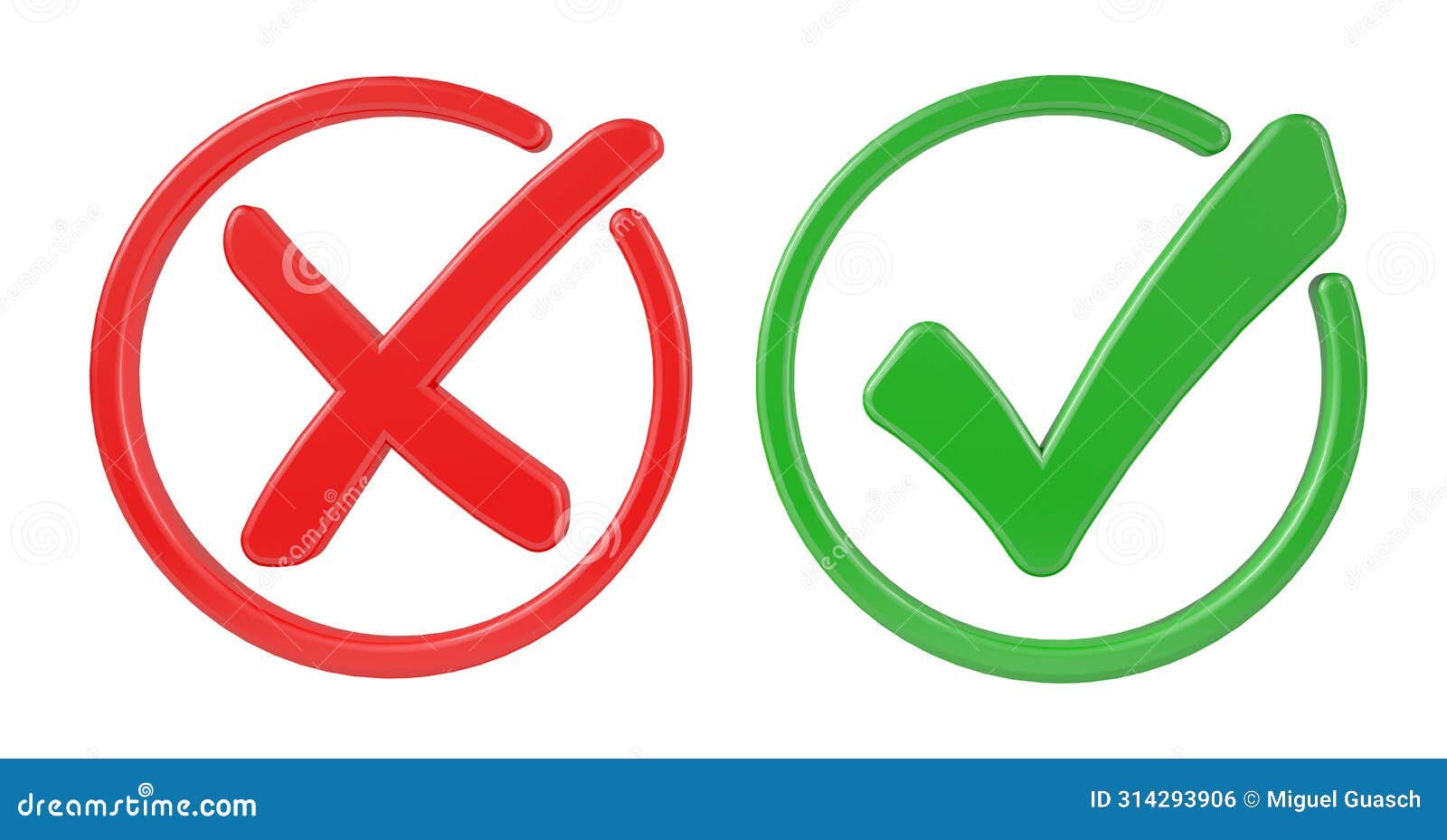 Two Red and Green Check Marks are Shown Side by Side Stock Illustration ...
