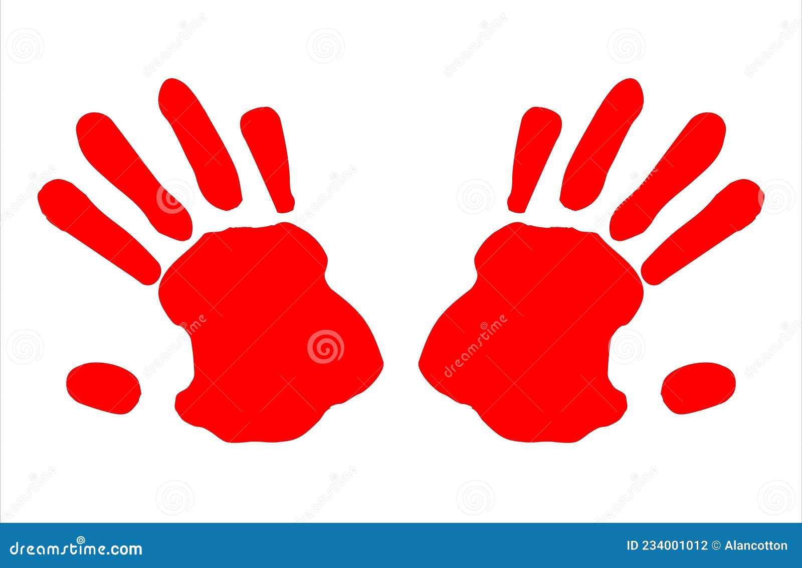 Two Red Hands stock vector. Illustration of woman, abstract - 234001012