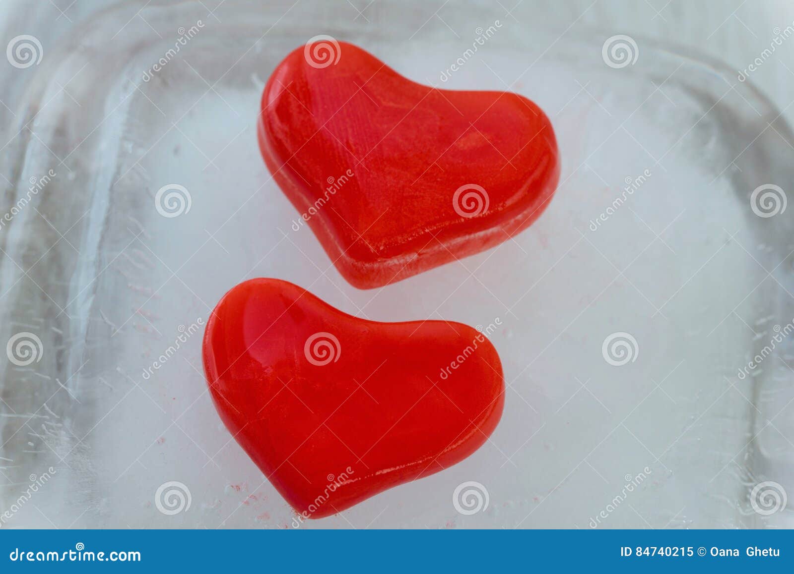 Two red heart of ice stock image. Image of insensitive - 84740215