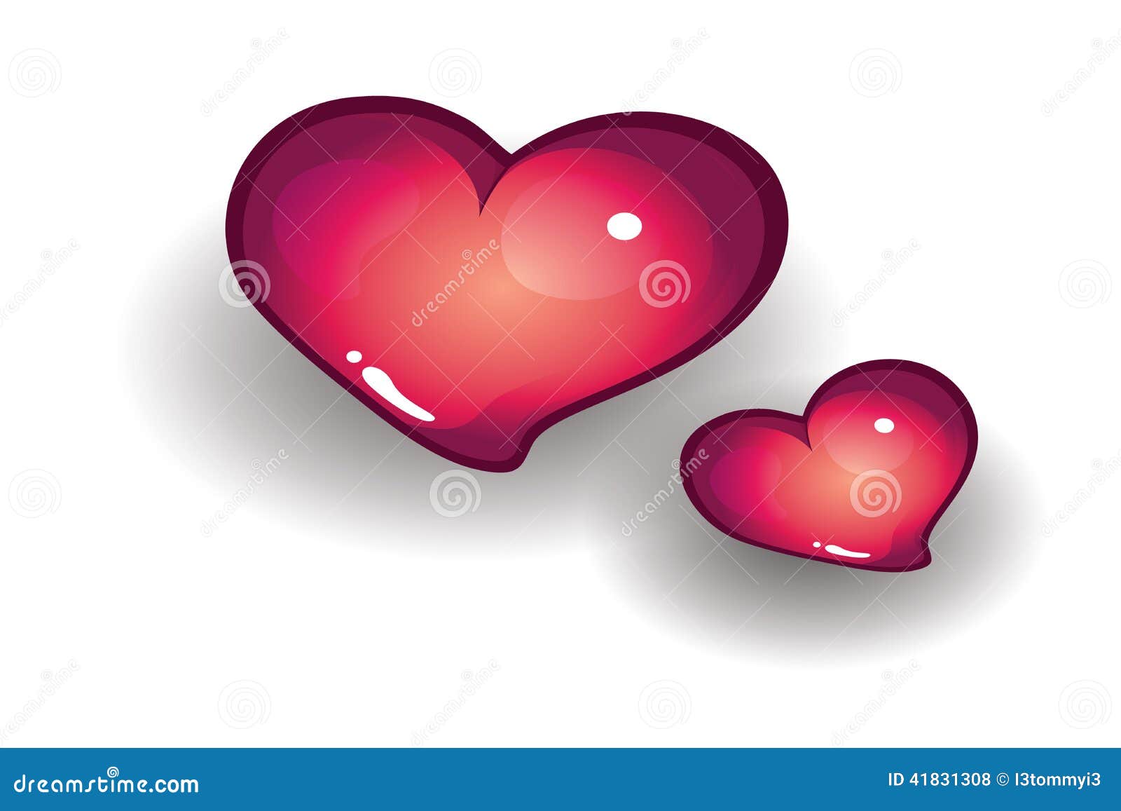 Two Red Heart stock illustration. Illustration of emotion - 41831308