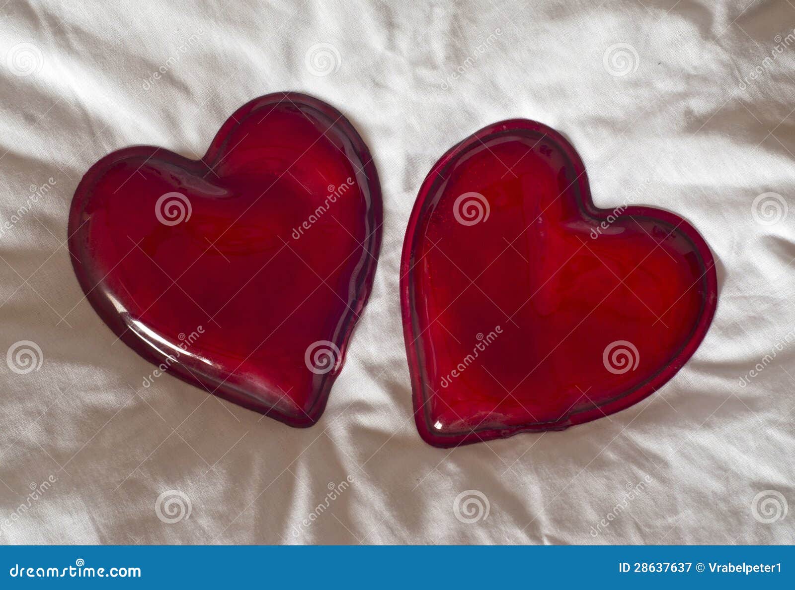 Two red hearts stock image. Image of celebration, ornament - 28637637
