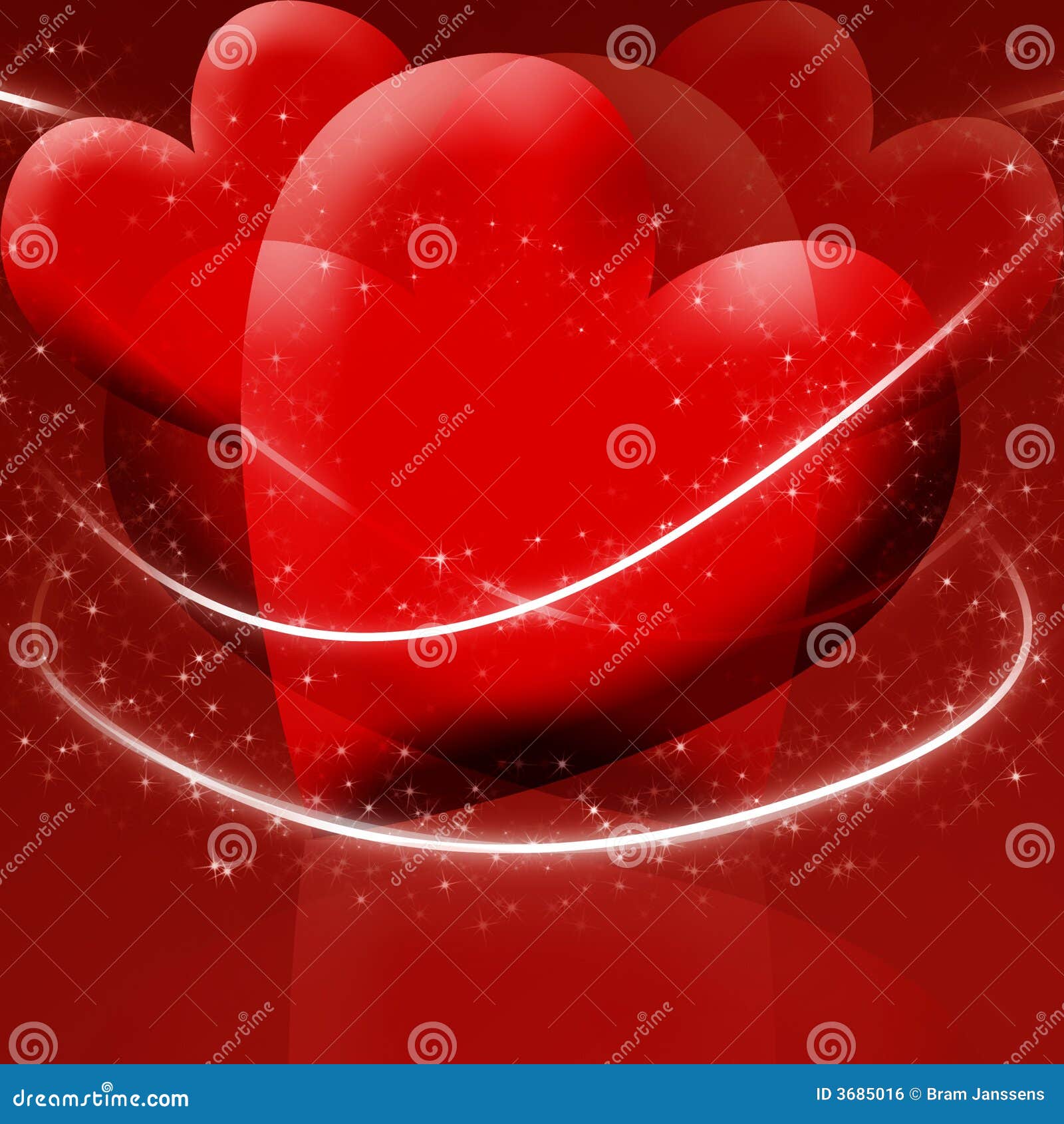 Two red hearts stock illustration. Illustration of reflection - 3685016