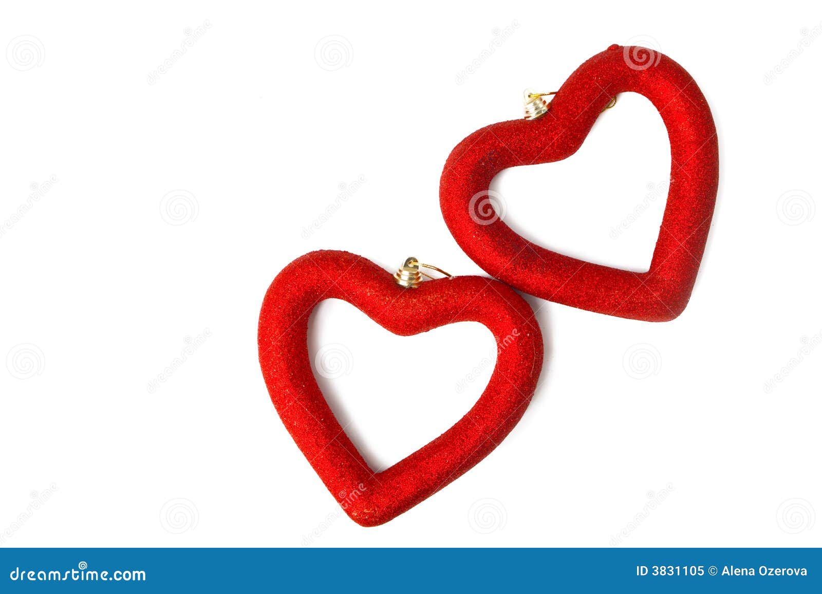 Two red hearts stock image. Image of february, white, symbol - 3831105