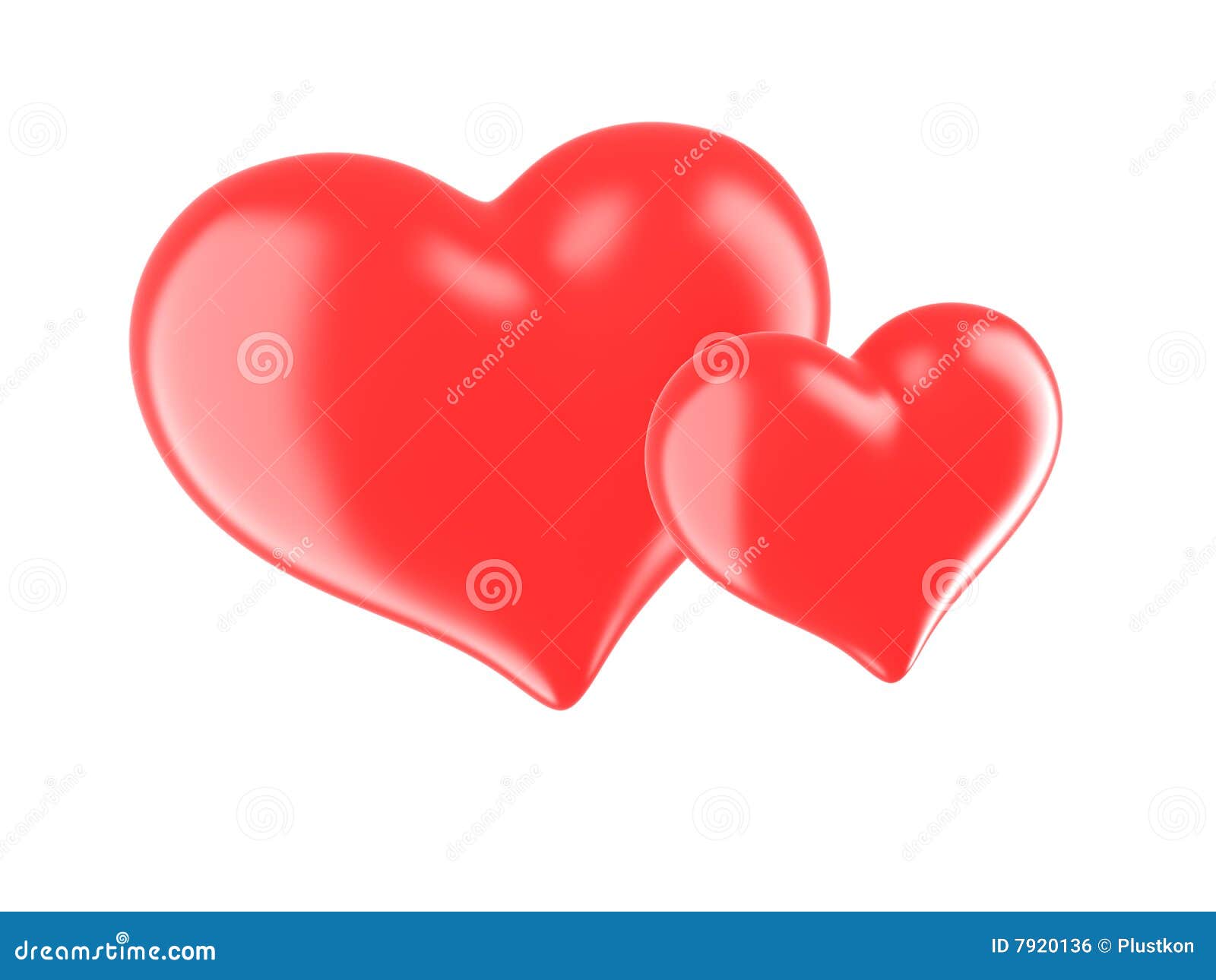 Two red hearts stock illustration. Illustration of love - 7920136