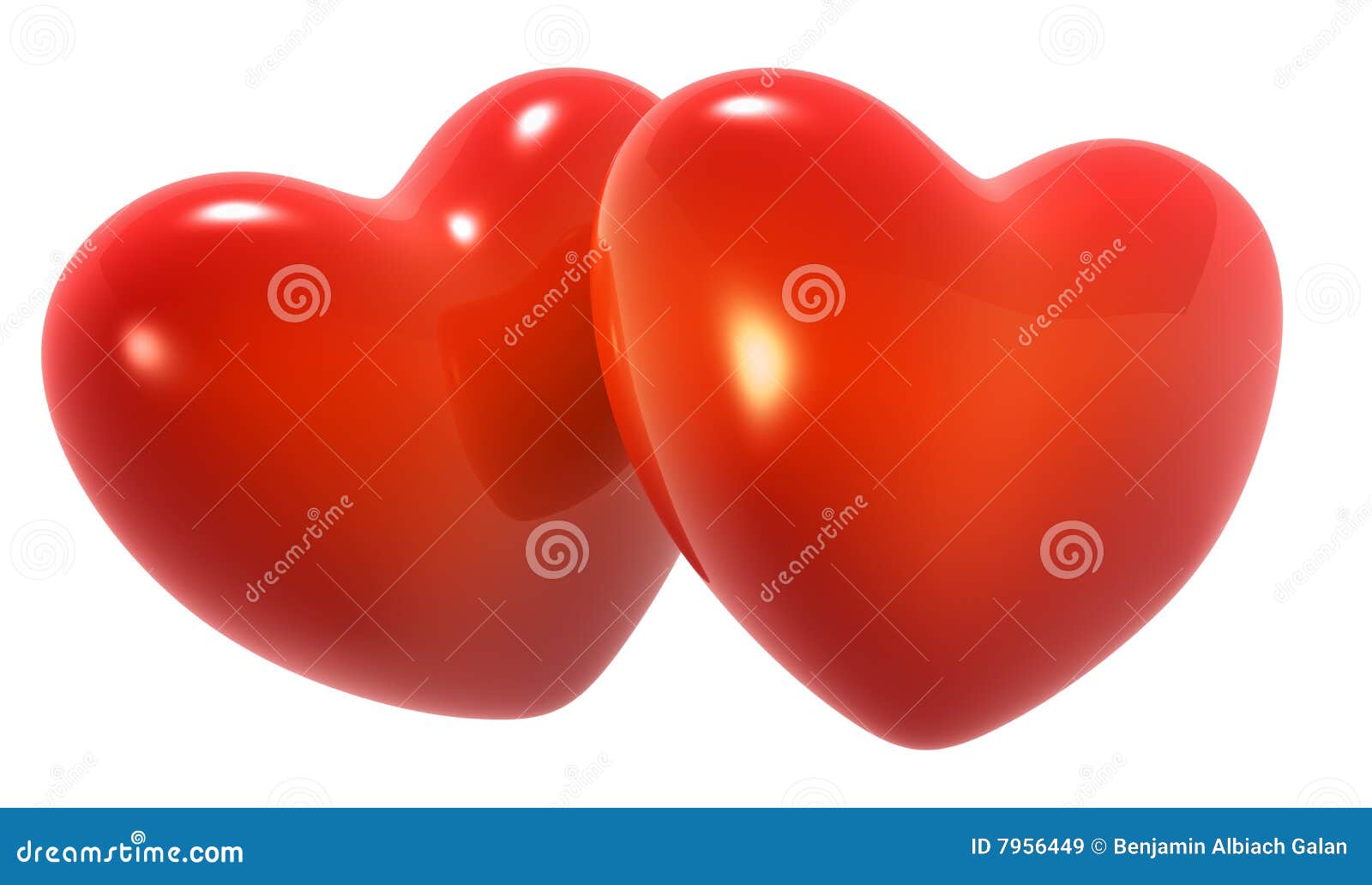 Two red hearts stock illustration. Illustration of plastic - 7956449
