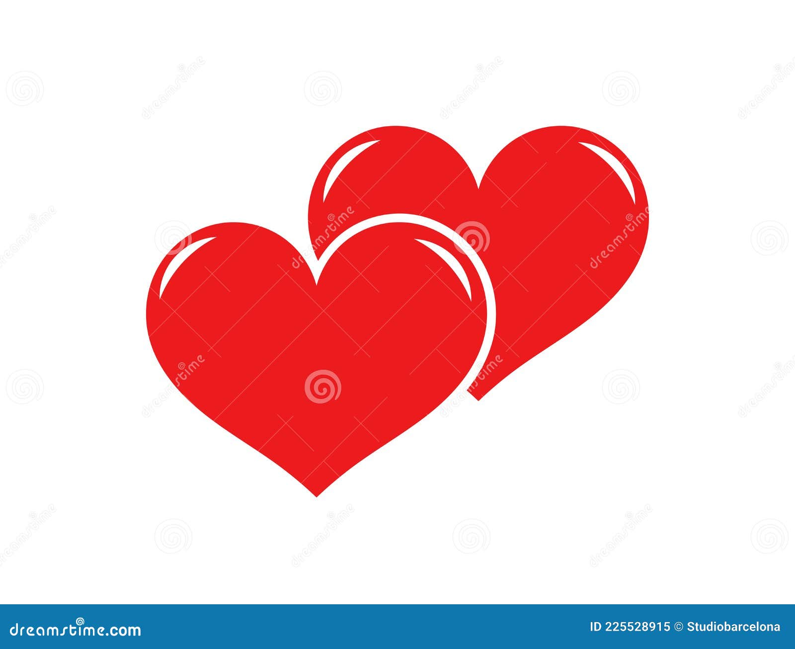 Two red hearts icon stock vector. Illustration of love - 225528915