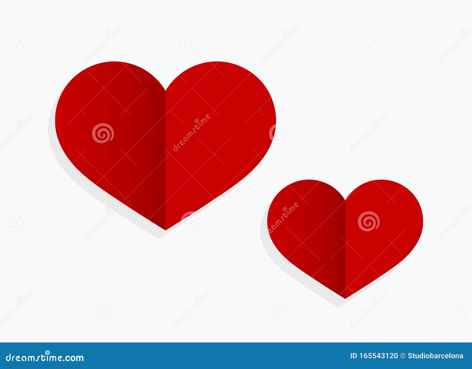 Two red hearts icons stock vector. Illustration of abstract - 165543120
