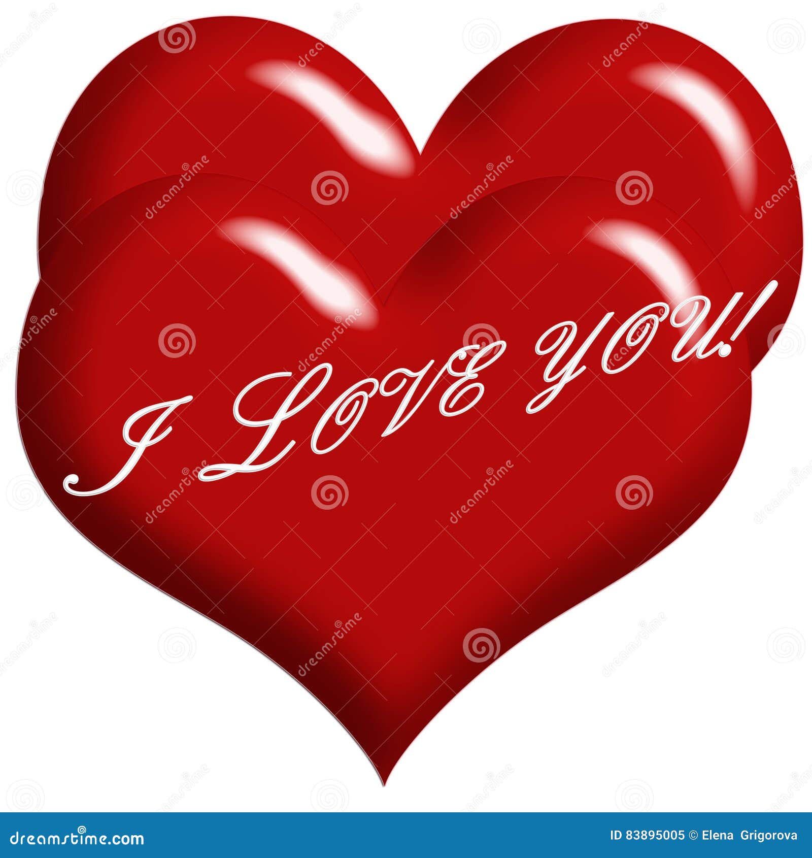 Two Red Hearts Isolated without Background Stock Illustration ...