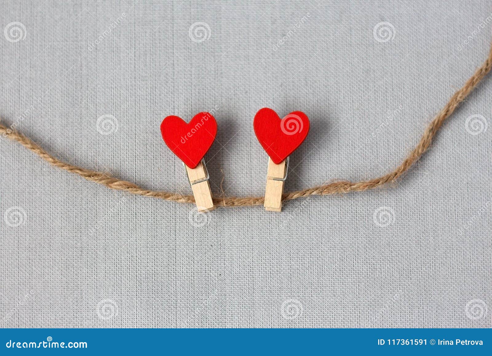 Two Hearts on a String As a Symbol of Love Stock Image - Image of ...