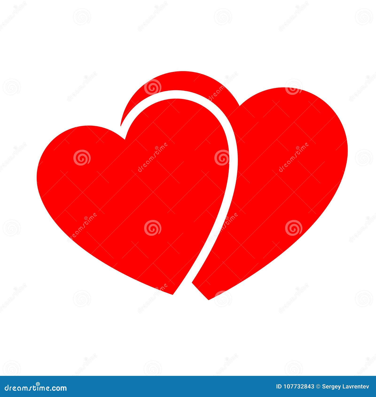 Two hearts. Web icon stock vector. Illustration of logo - 107732843