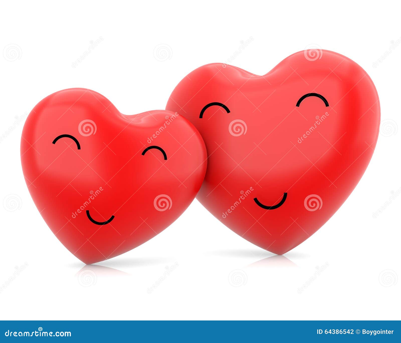 Two red hearts stock illustration. Illustration of heart - 64386542