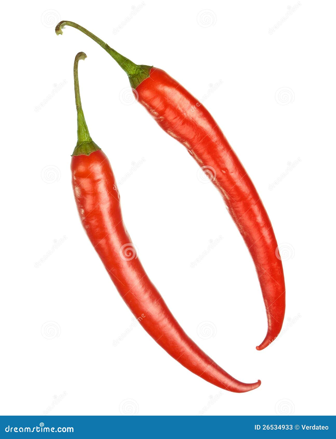 Two Red Hot Chilly Peppers Isolated Stock Image - Image of organic ...
