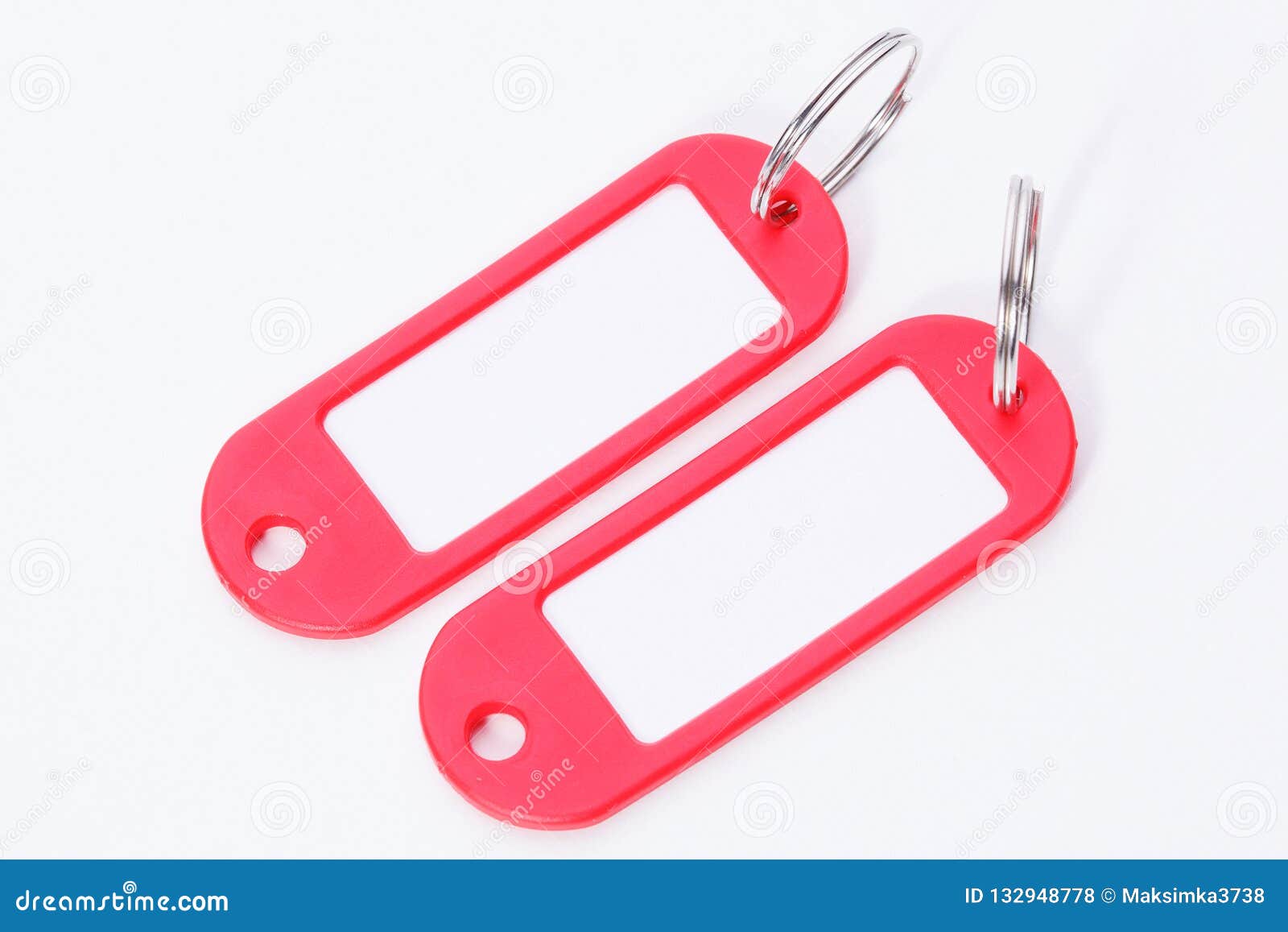 Two red key fob. stock photo. Image of label, colourful - 132948778