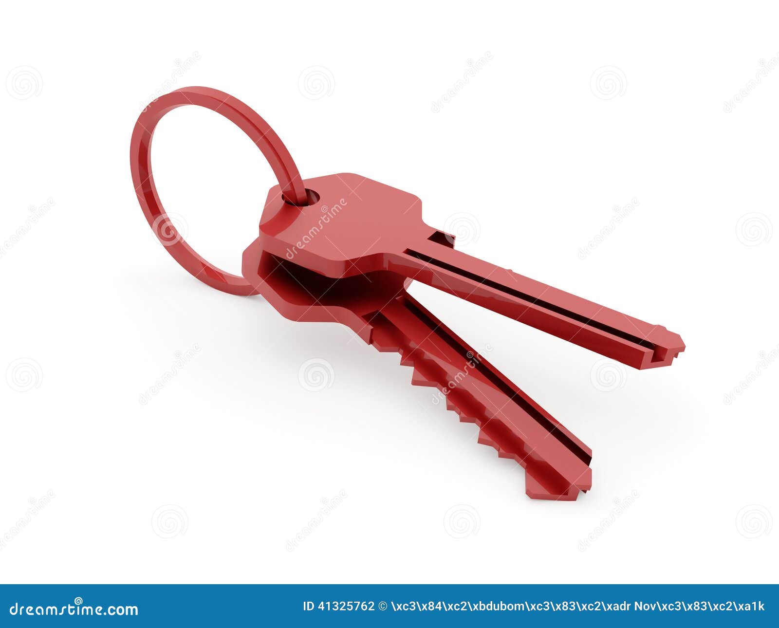 Two Red Keys Isolated on White Stock Illustration - Illustration of ...